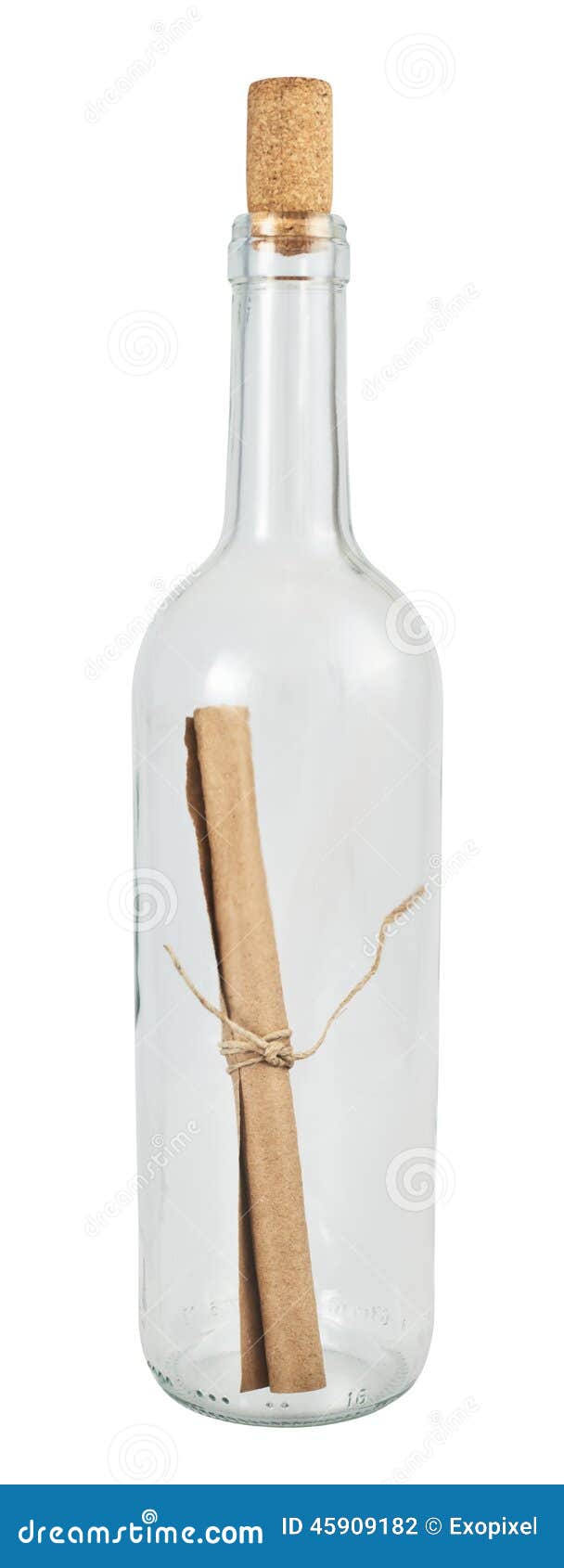 Bottle with a Message Inside Stock Photo - Image of document, hope ...