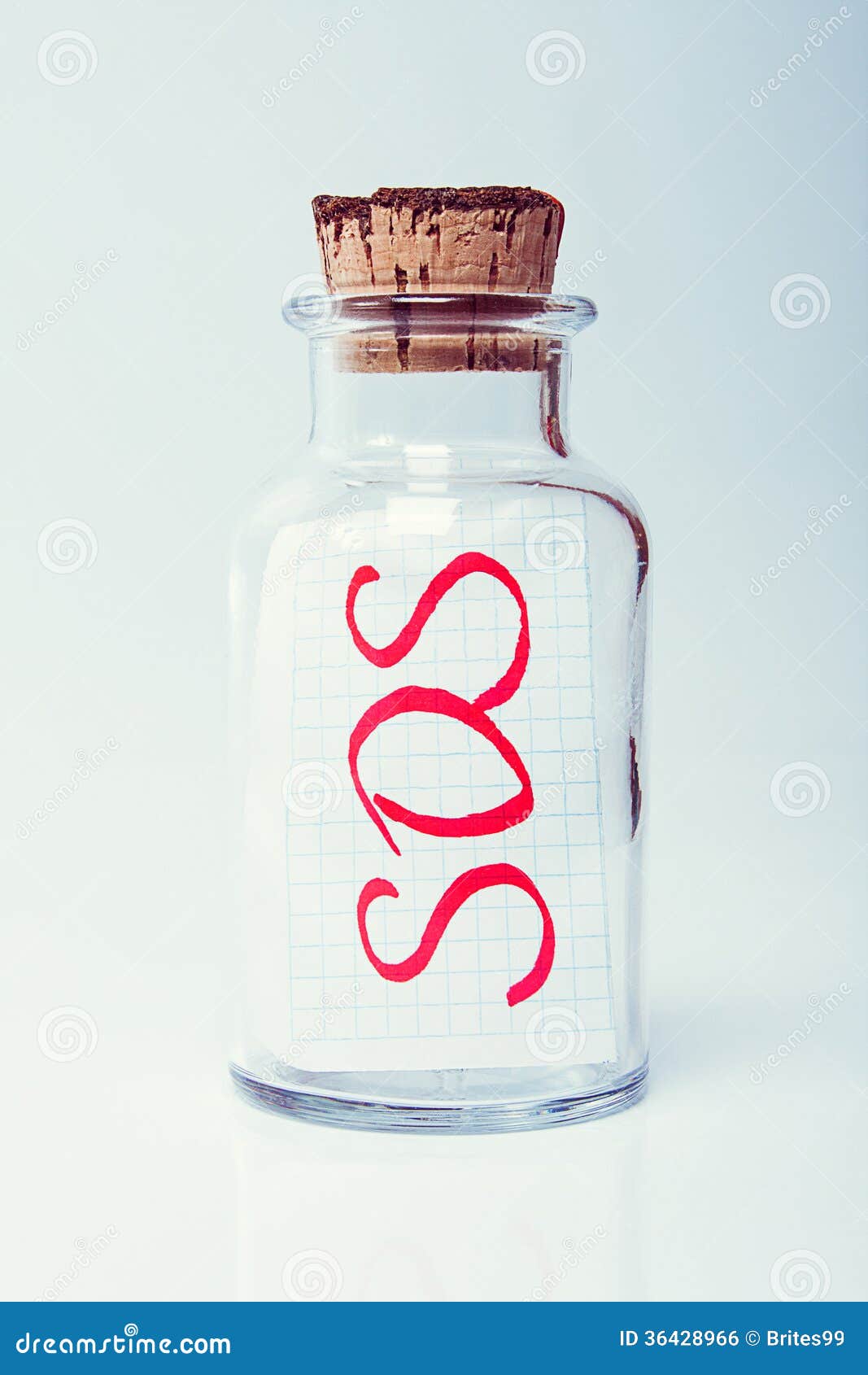 Bottle with a message SOS! stock photo. Image of asking - 36428966