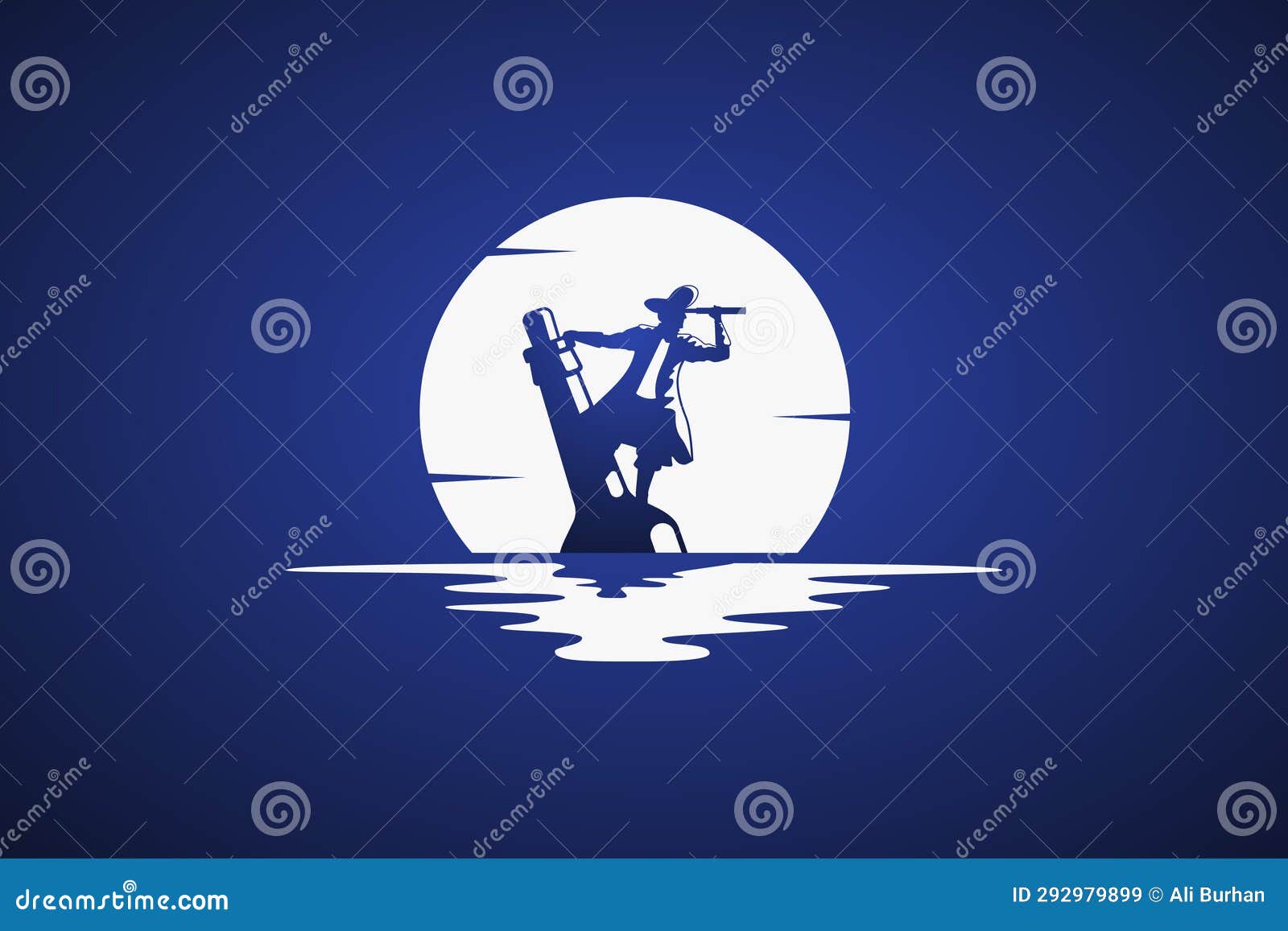 Silhouette Of A Sailor S Head. Black And White Sailors Head Cartoon ...