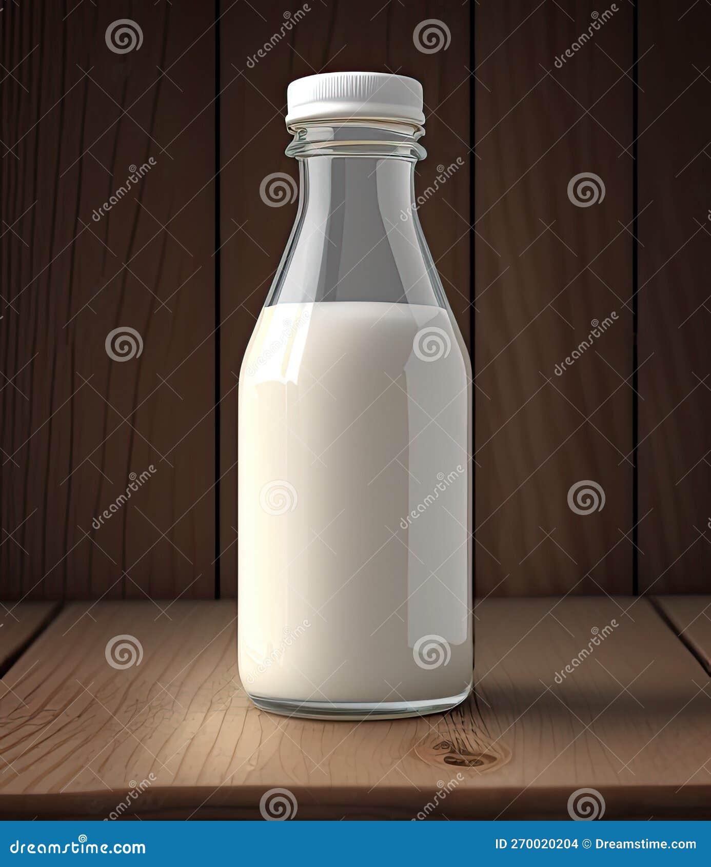 Bottle of Milk on the Wooden Table Stock Photo - Image of natural ...