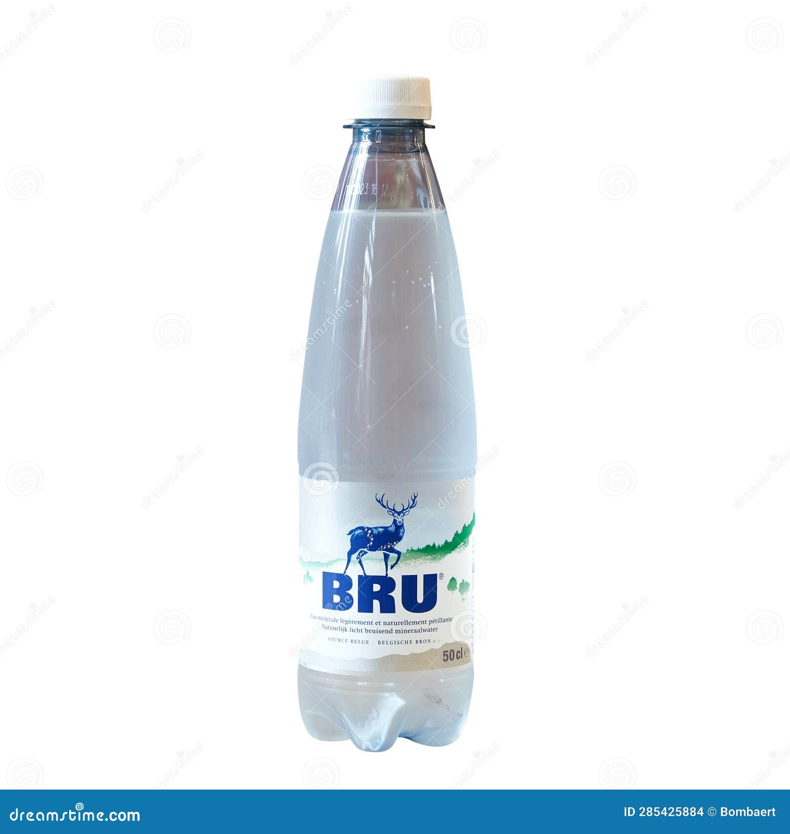 Bottle of Mineral Water Bru on White Background Editorial Stock Image ...