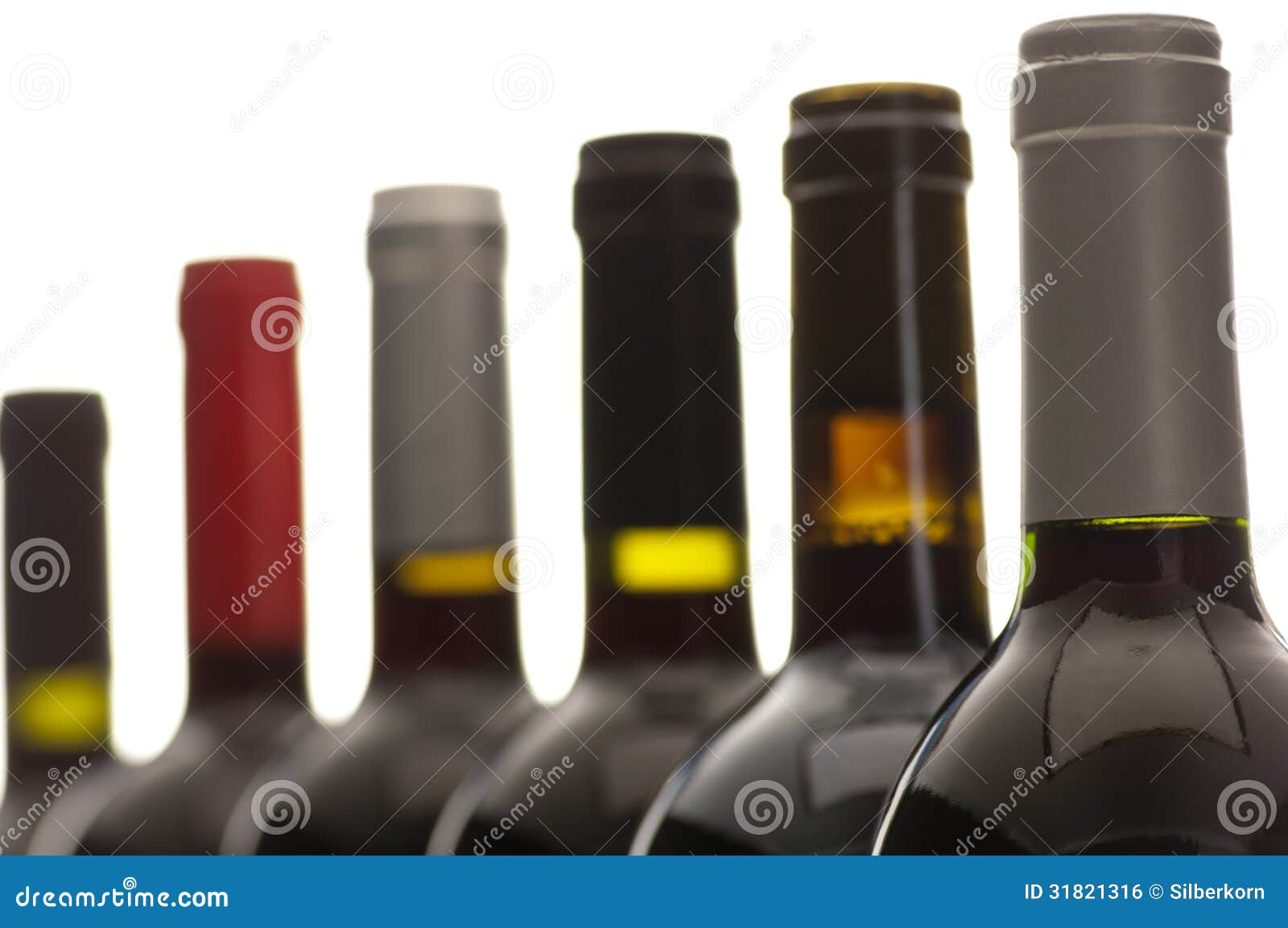 Bottle Necks, Row of Wine Bottles Stock Photo - Image of contrasts ...