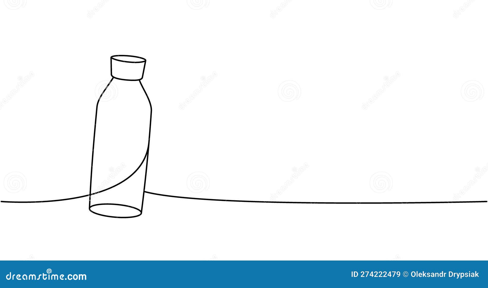 Bottle One Line Continuous Drawing. Empty Glass or Plastic Bottle ...