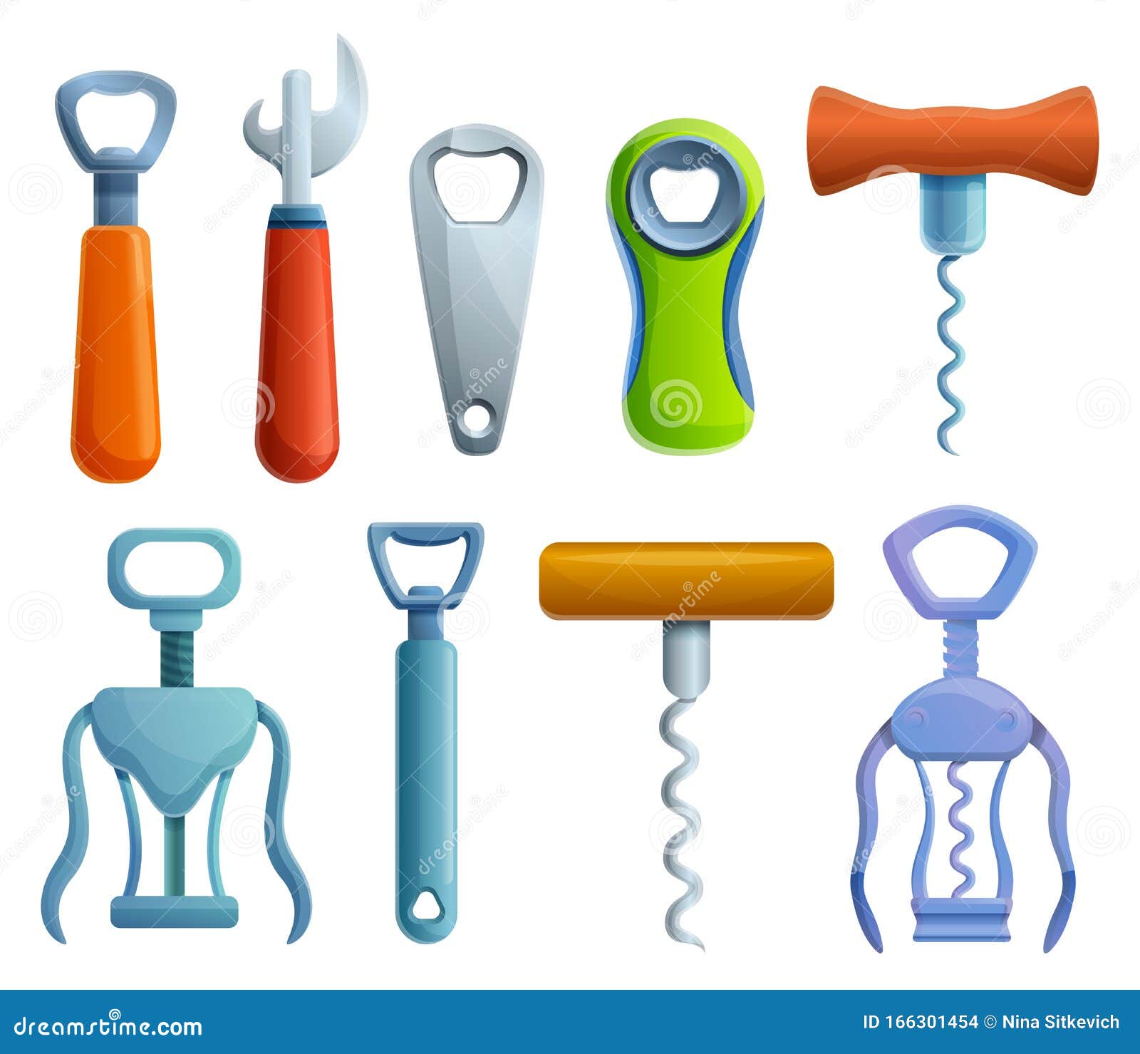 Bottle-opener Icons Set, Cartoon Style Stock Vector - Illustration of ... Bottle-opener Icons Set, Cartoon Style Stock Vector - Illustration of ...