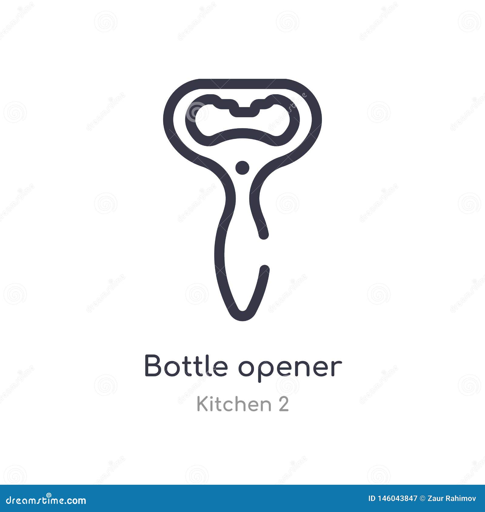 Bottle Opener Outline Icon. Isolated Line Vector Illustration from ...