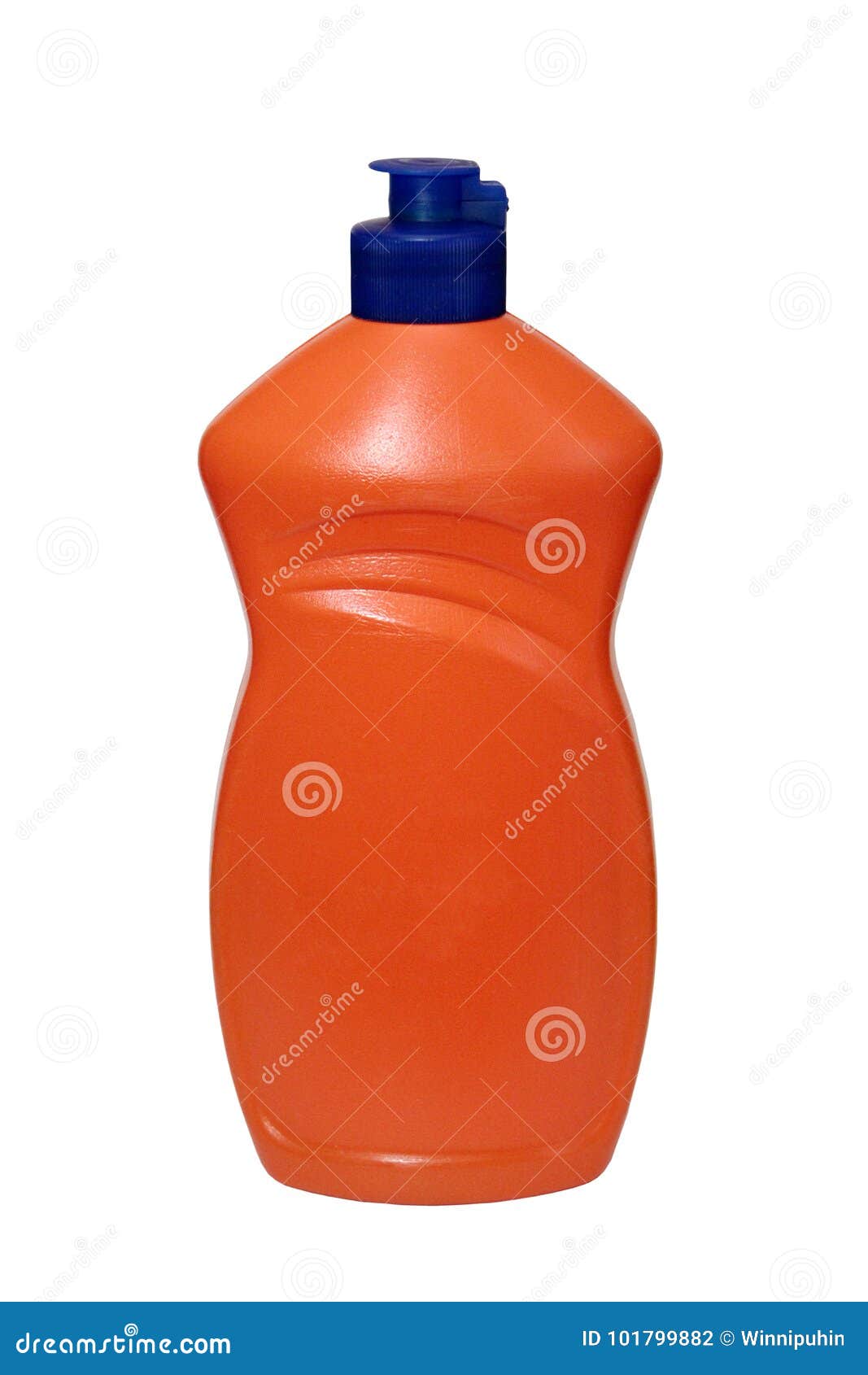 A Bottle of Orange with Detergent Isolated on a White Background Stock ...