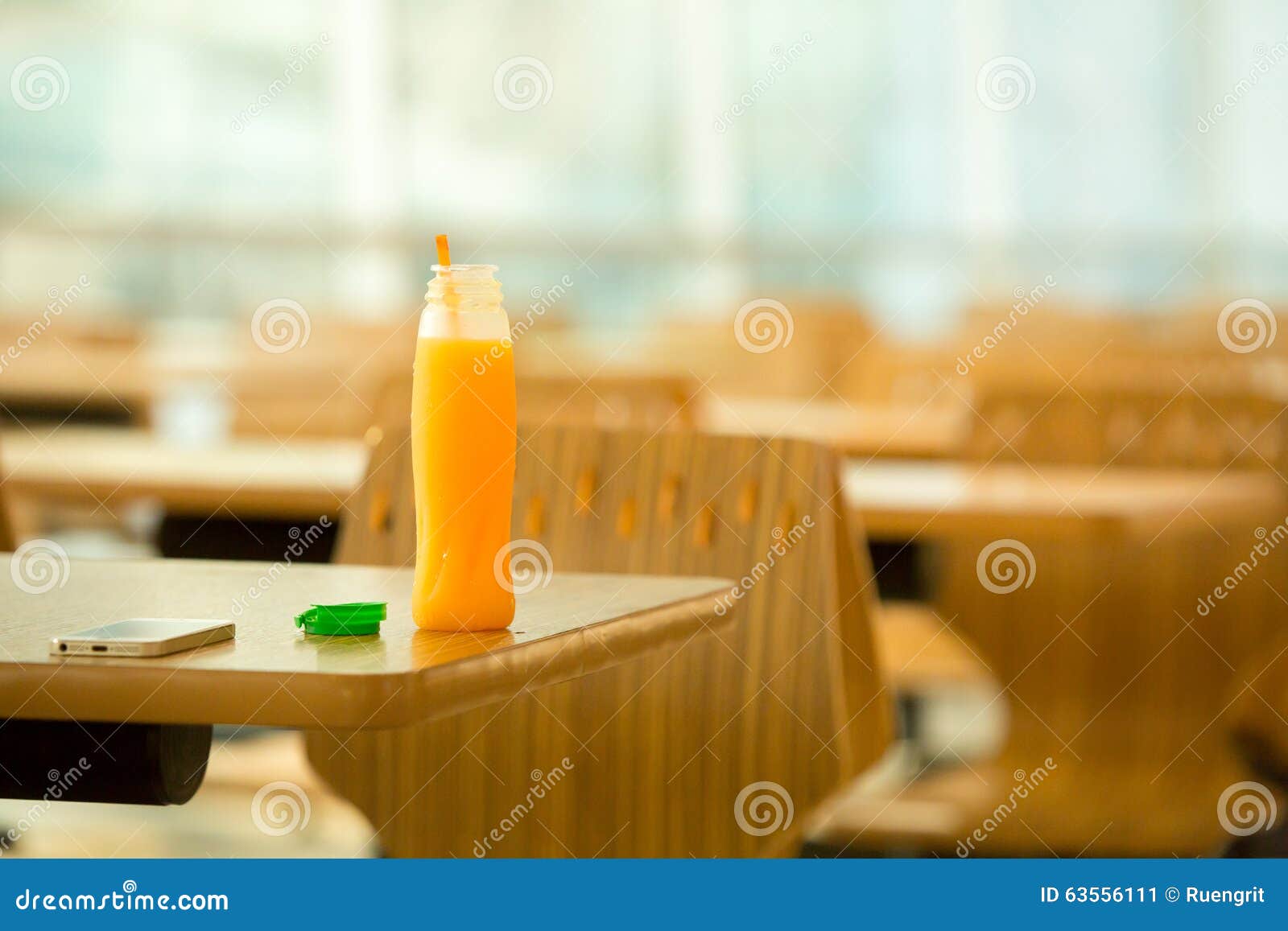 Bottle of Orange Juice on Table. Stock Image - Image of fresh ...