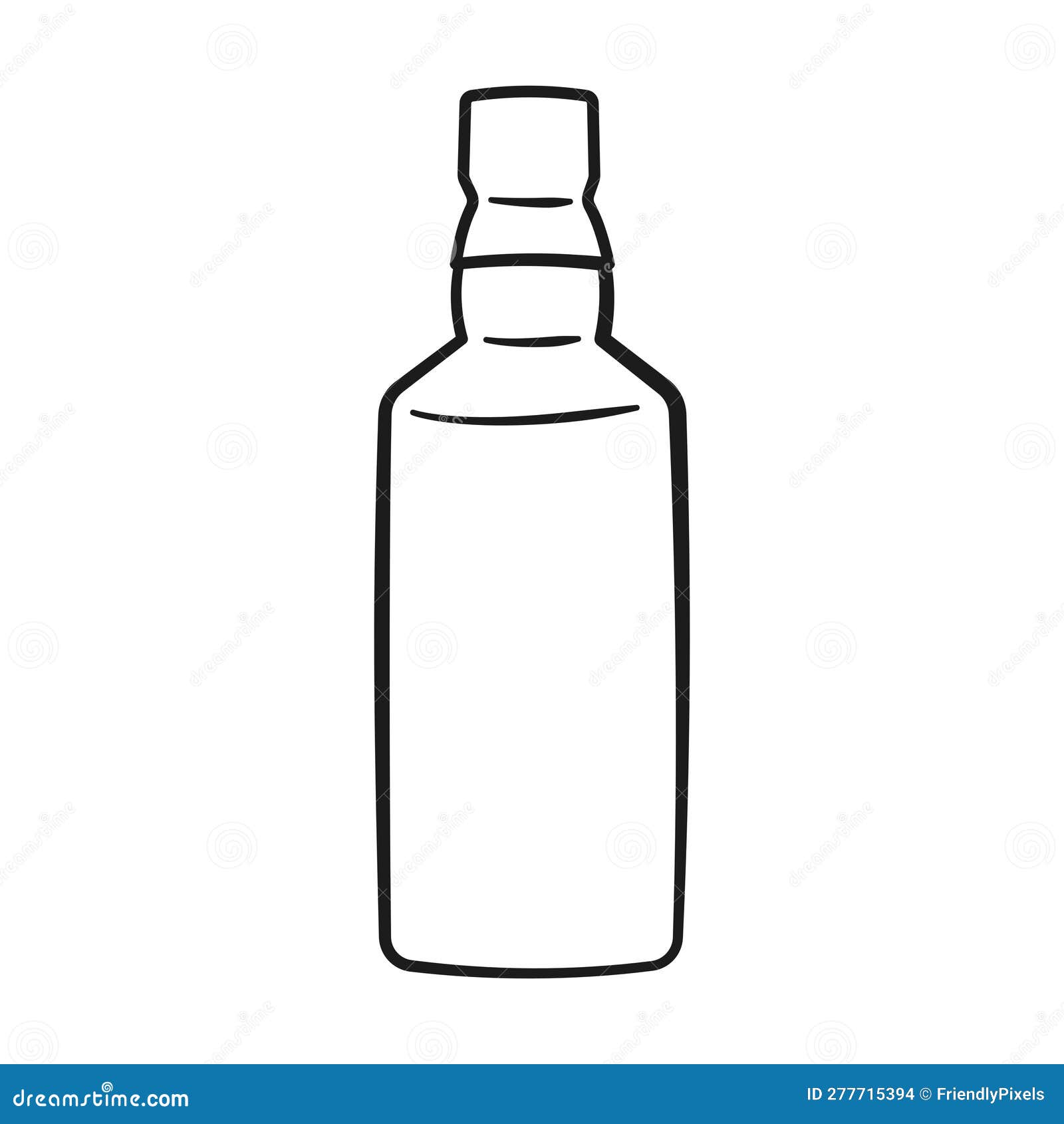 Bottle outline. Cartoon stock vector. Illustration of full - 277715394