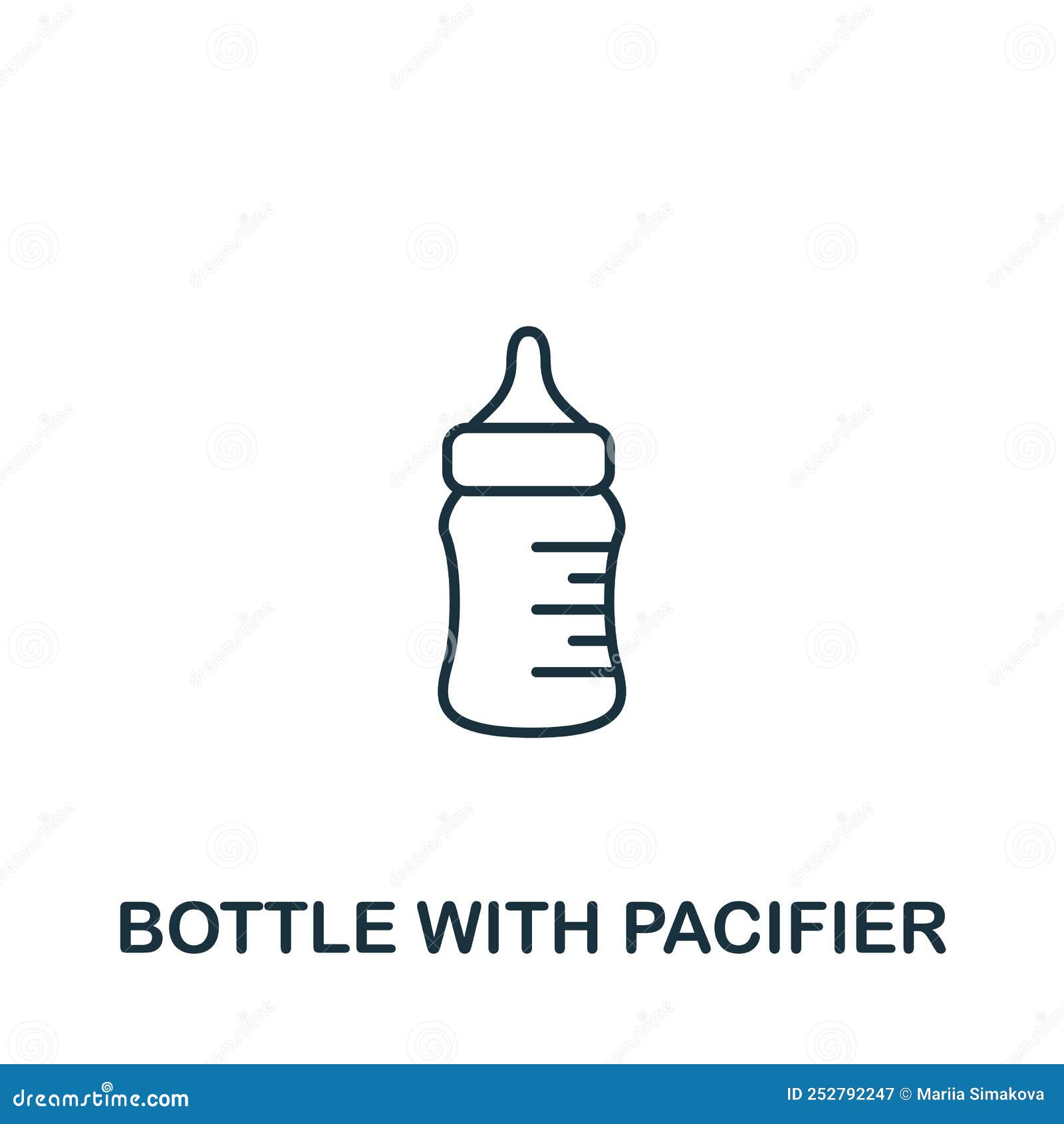Bottle with Pacifier Icon. Monochrome Simple Bottle with Pacifier Icon ...