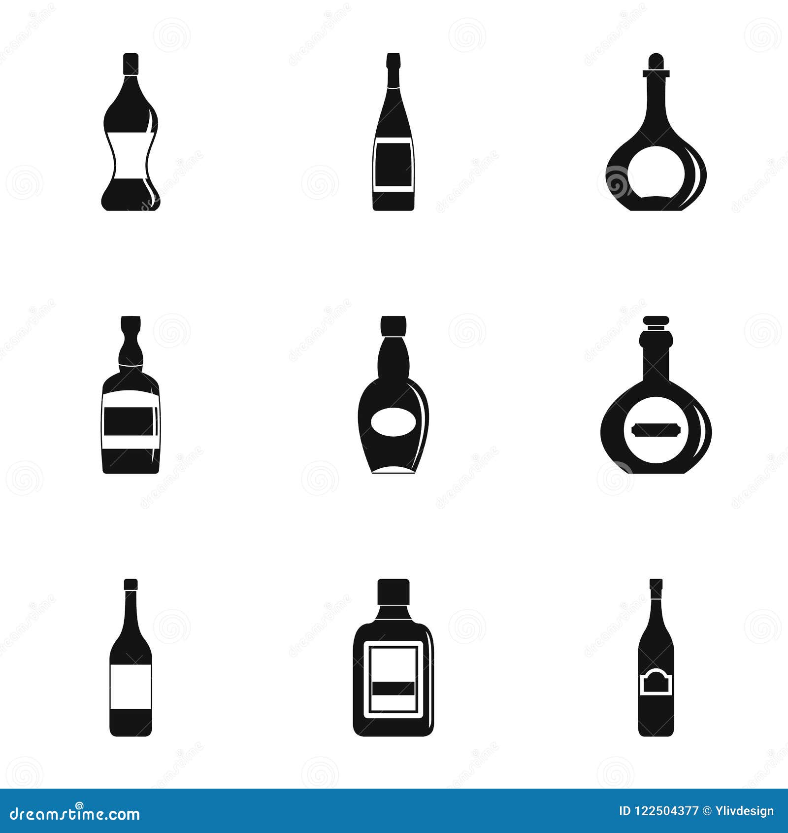 Bottle Packaging Icon Set, Simple Style Stock Vector - Illustration of ...
