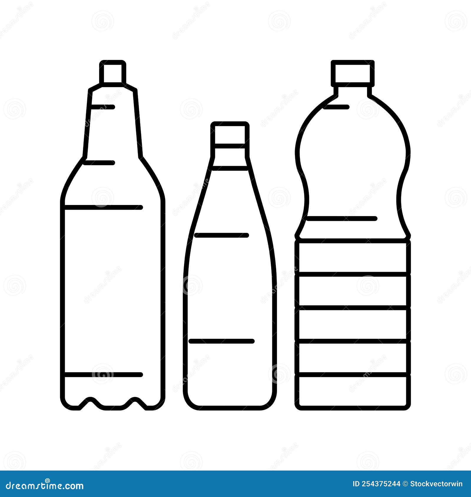 Bottle Packaging Plastic Waste Line Icon Vector Illustration Stock ...