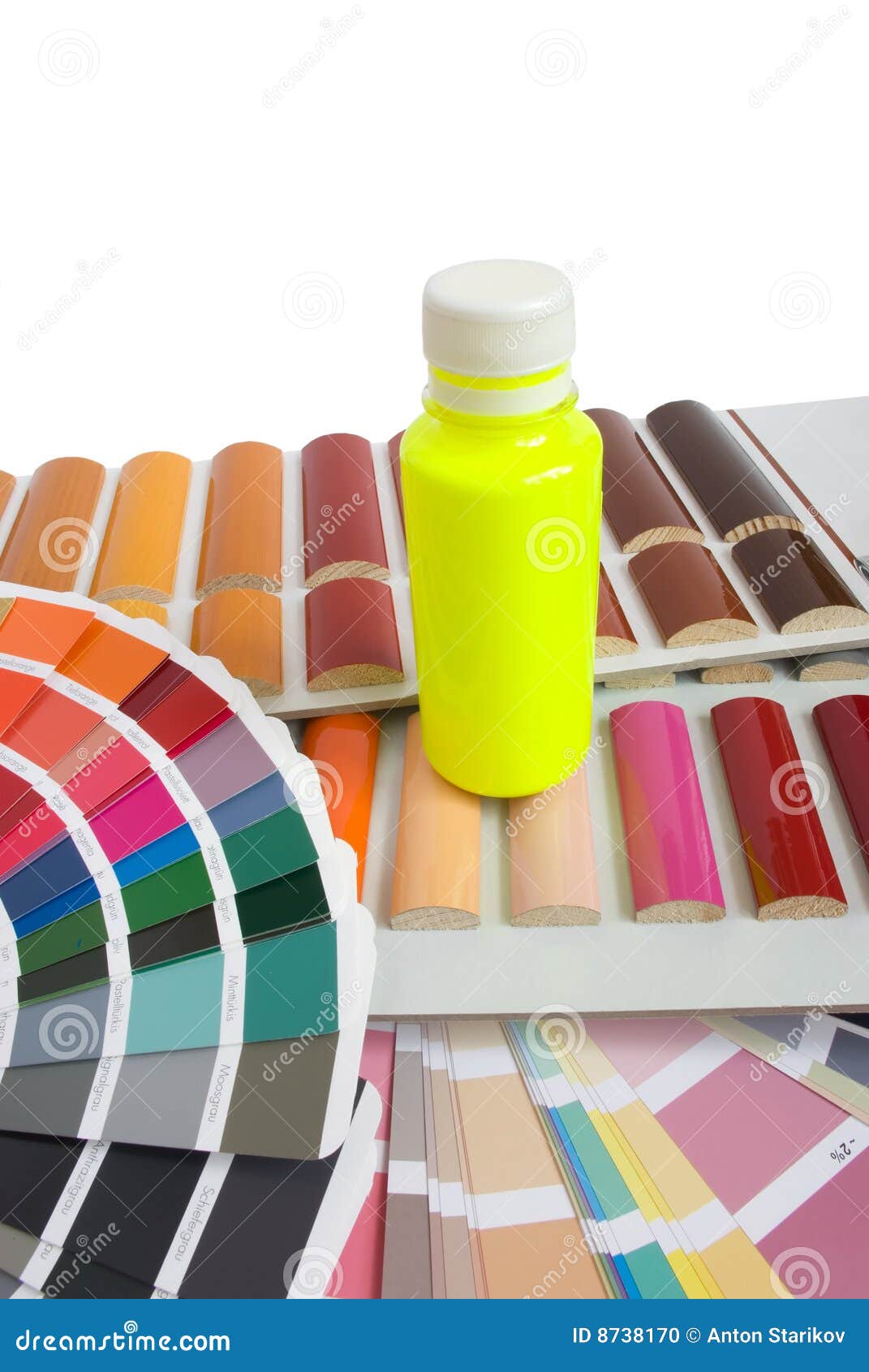 Bottle of Paint on the Color Catalogs Stock Photo - Image of graphic ...