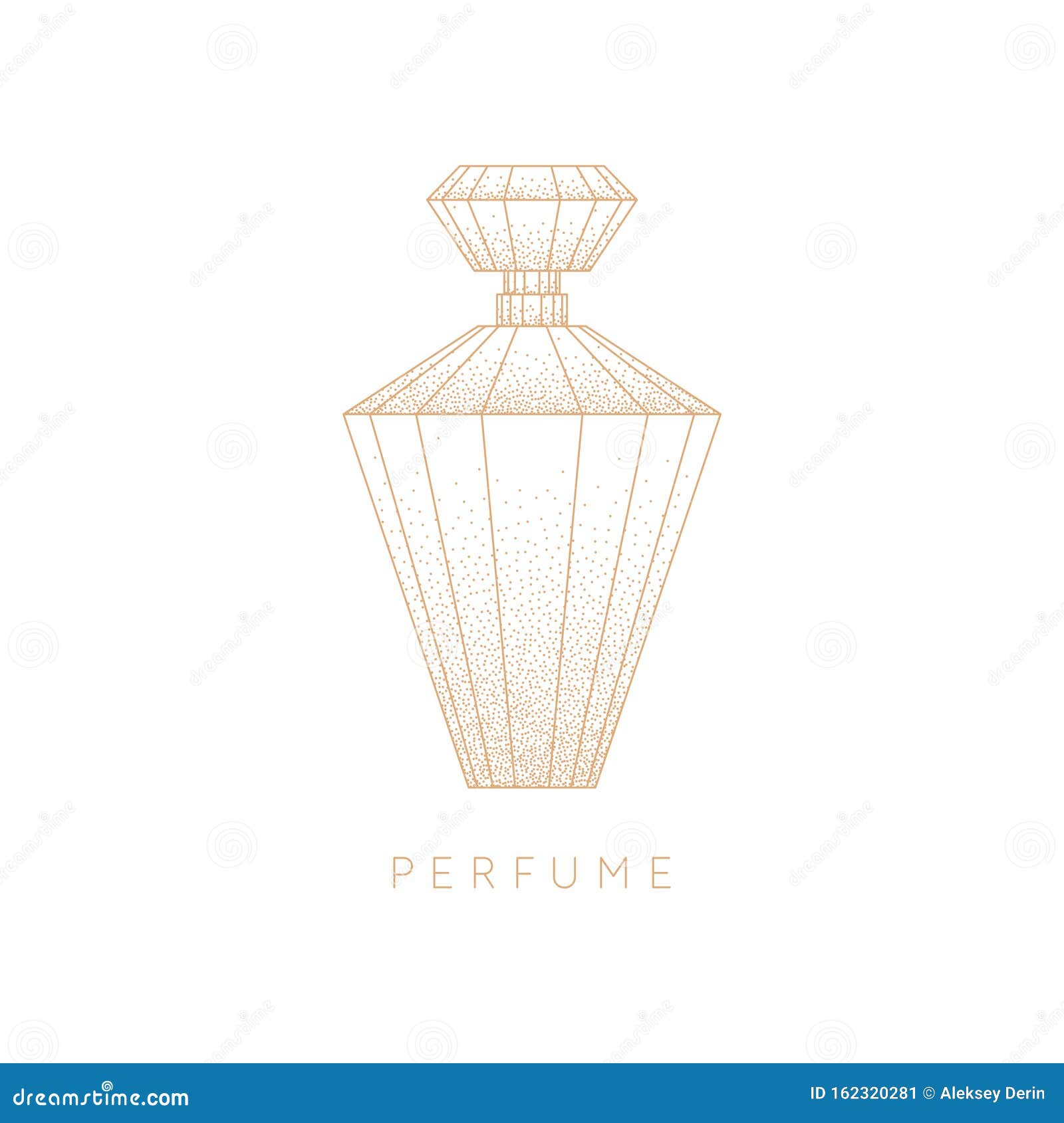 Bottle of Perfume. Linear Image Perfume To Monogram. Stock Vector ...
