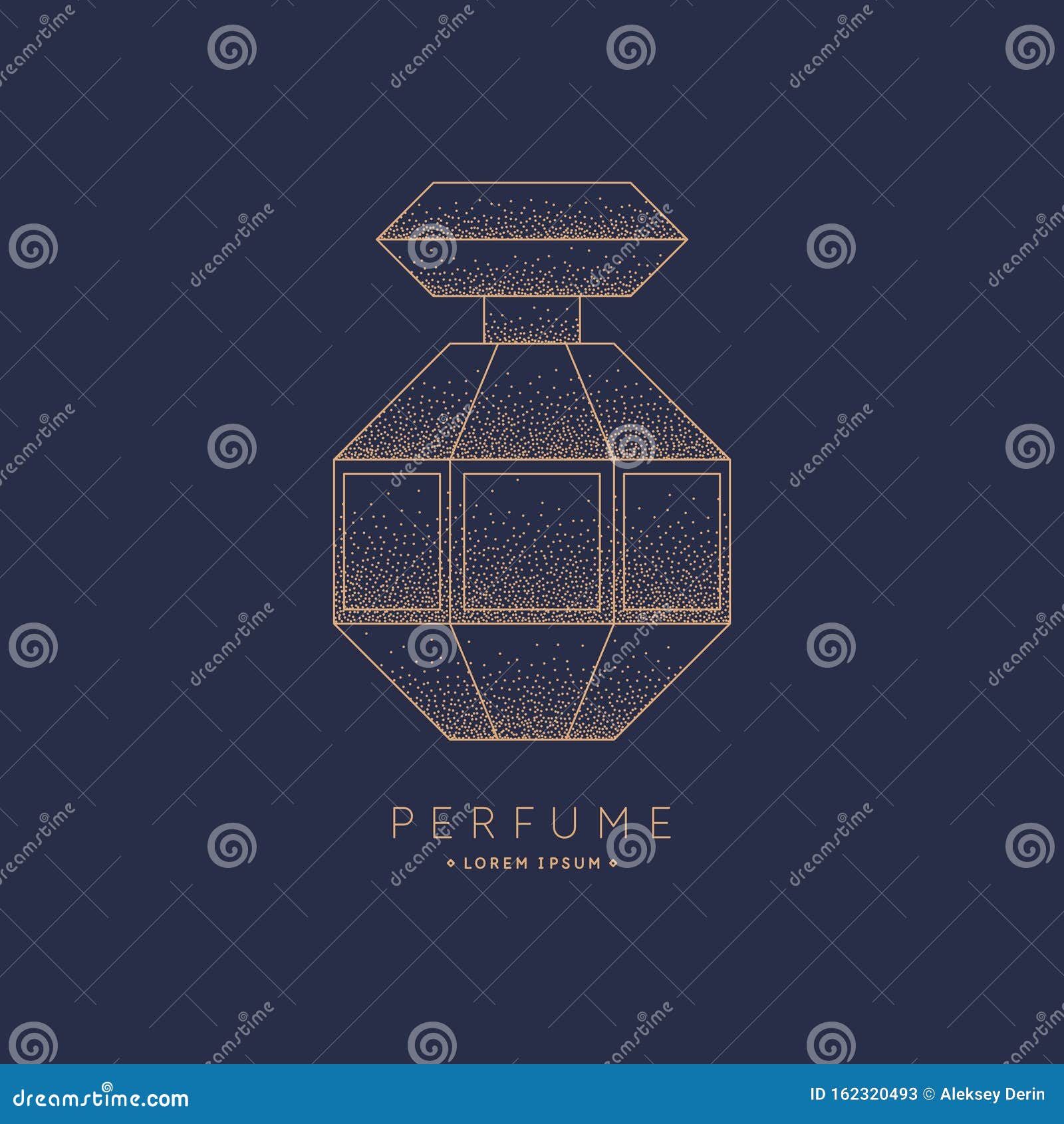 Bottle of Perfume. Linear Image Perfume To Monogram. Stock Vector ...