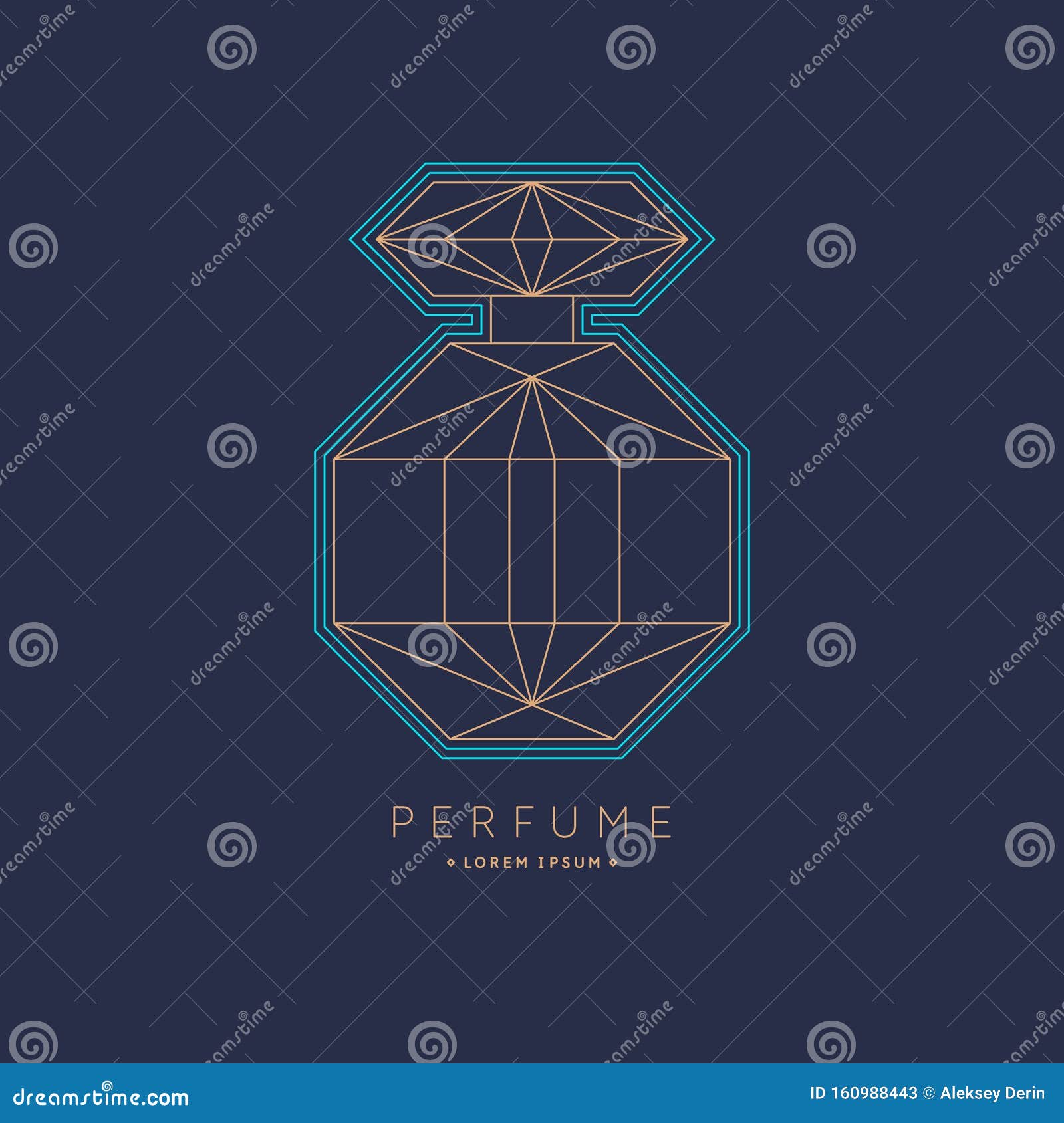 Bottle of Perfume. Linear Image Perfume To Monogram. Stock Vector ...