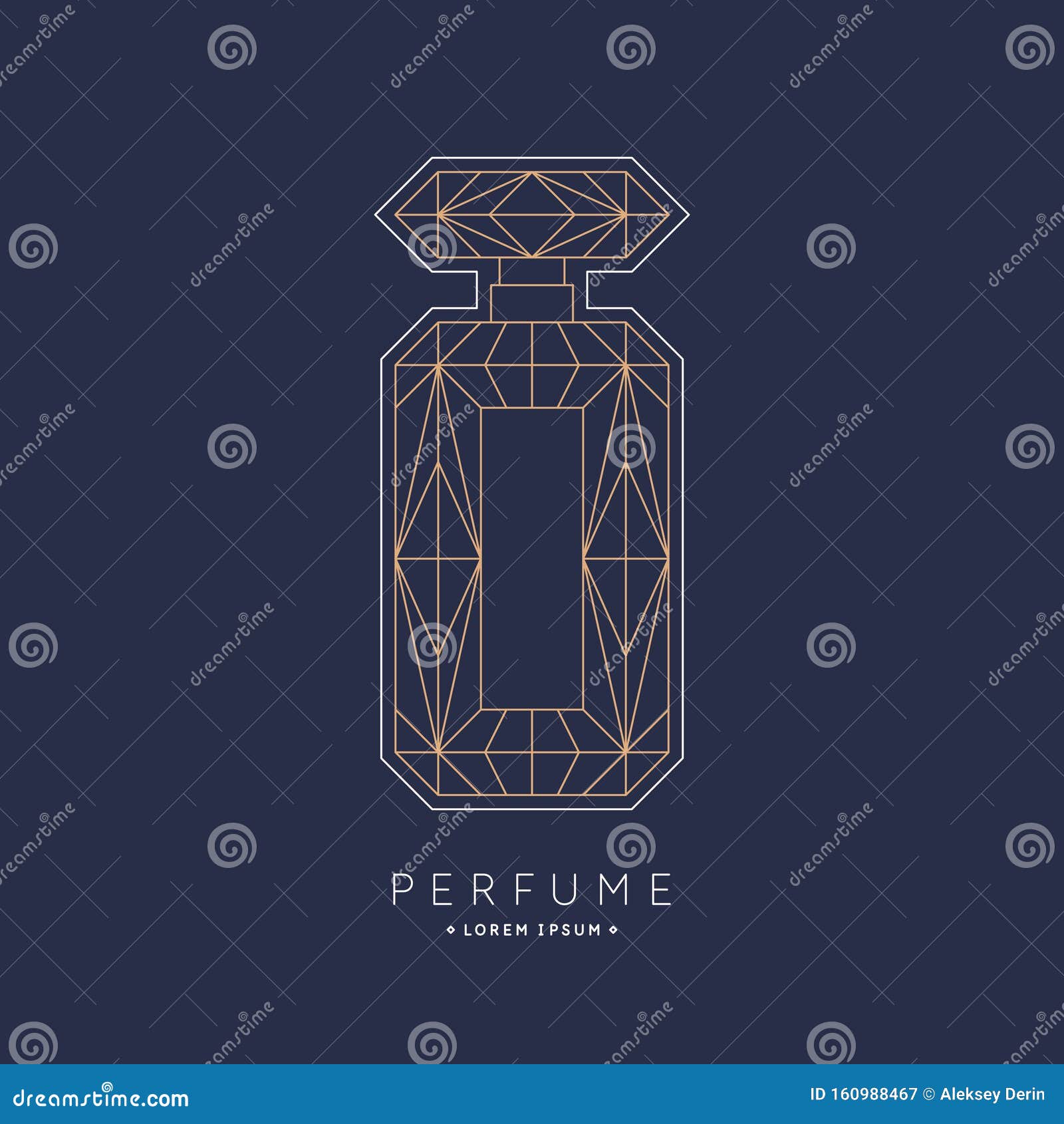 Bottle of Perfume. Linear Image Perfume To Monogram. Stock Vector ...