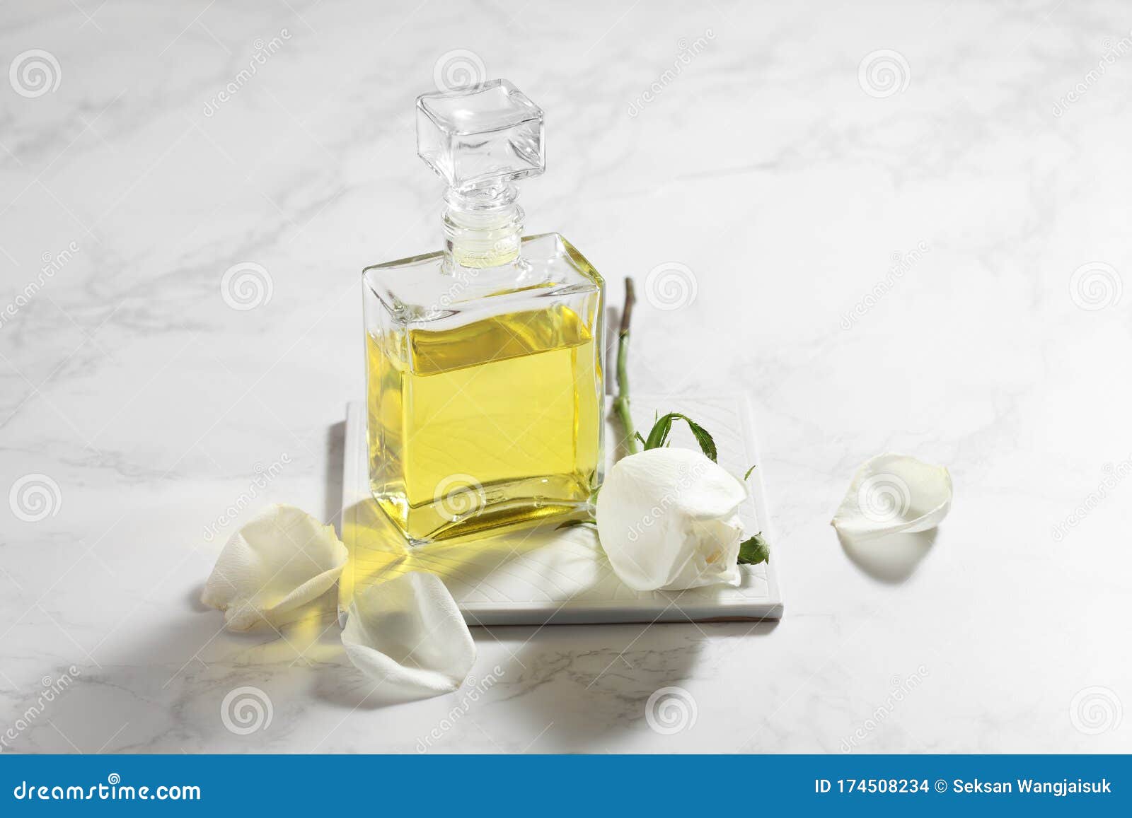 Bottle of Perfume on Marble Background Stock Photo - Image of scent ...