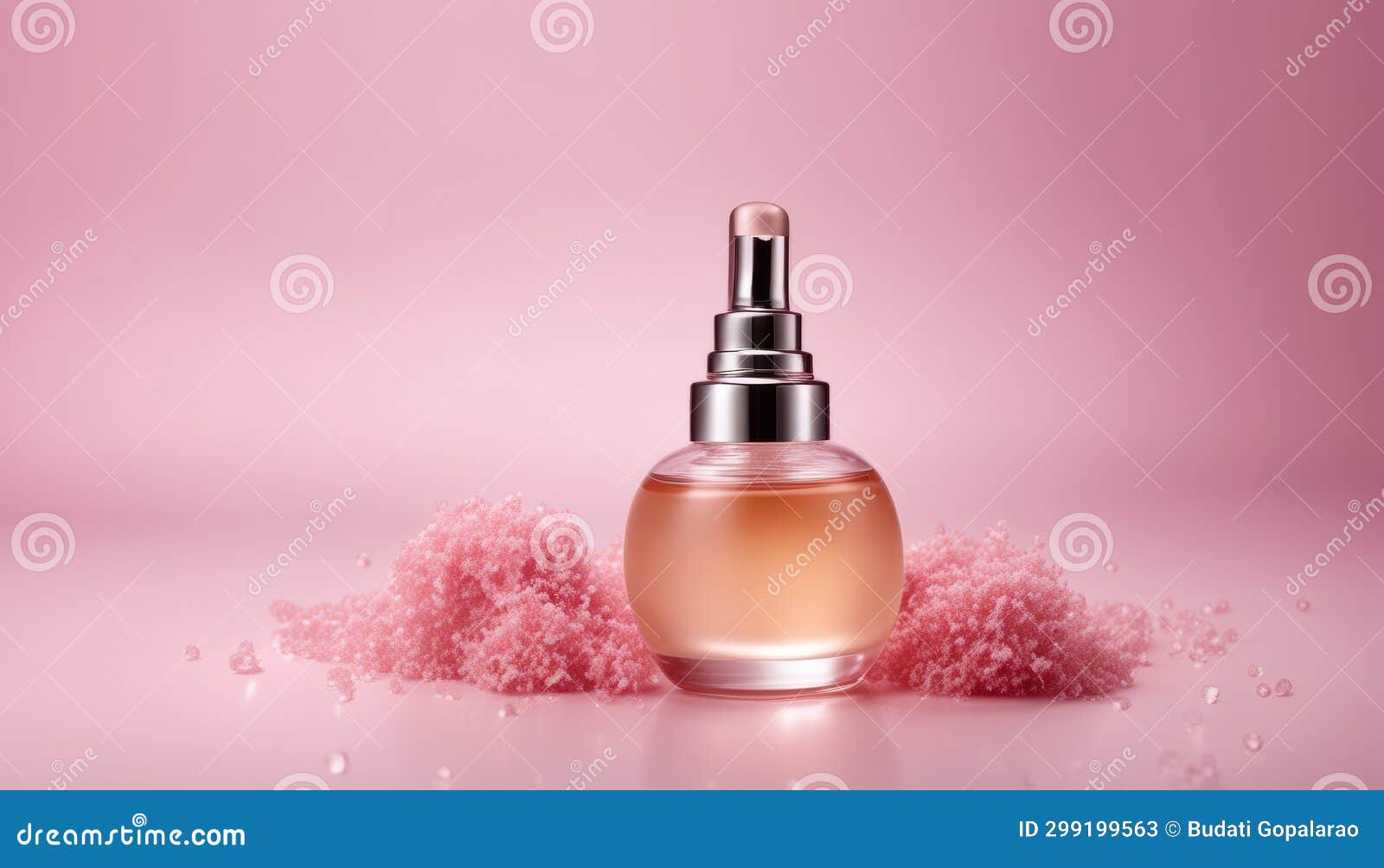 A Bottle of Perfume with Pink Glitter on the Ground Stock Illustration ...