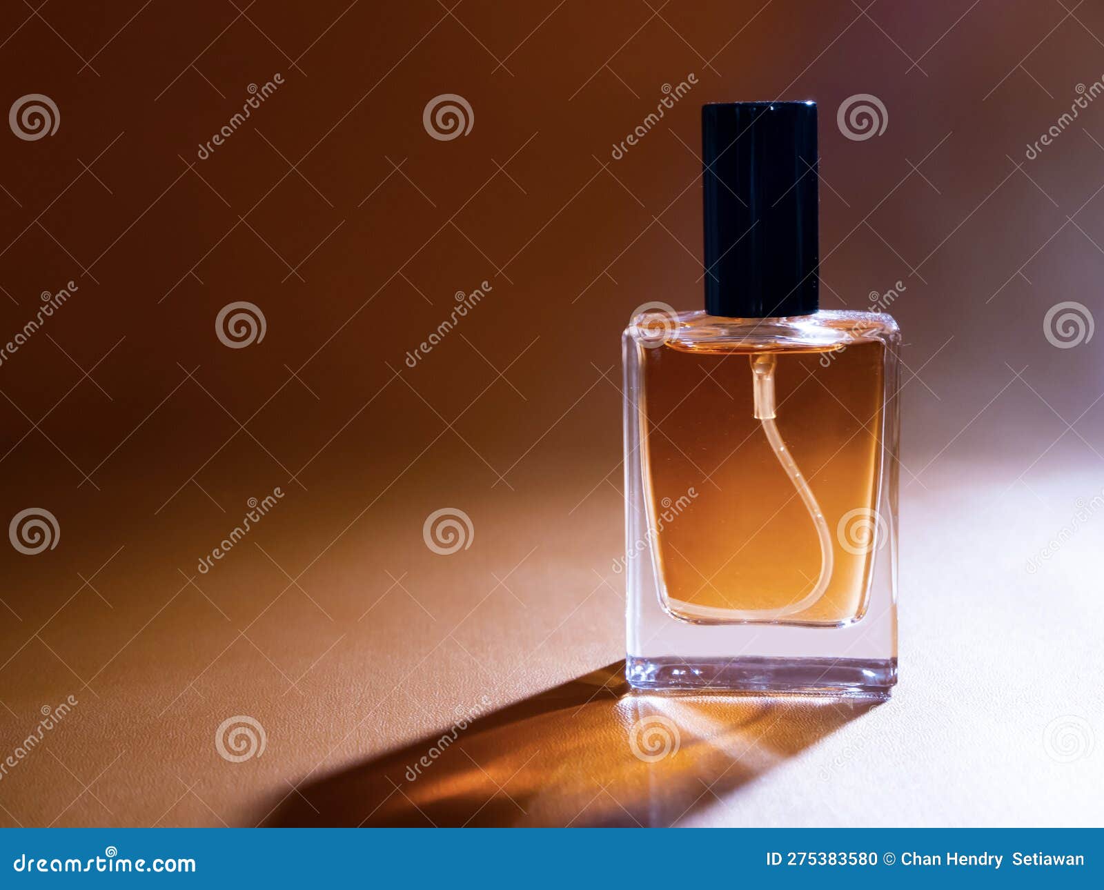 Bottle of Perfume with Shadow and Reflection Stock Photo - Image of ...