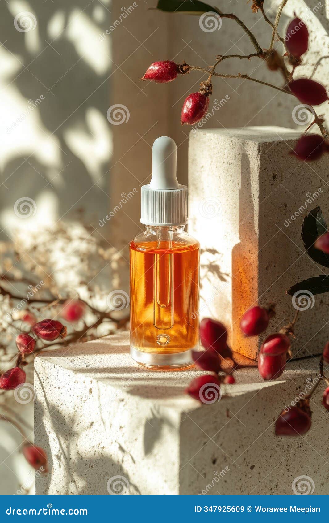 A Bottle of Perfume is Sitting on a Stack of Bricks Stock Image - Image ...