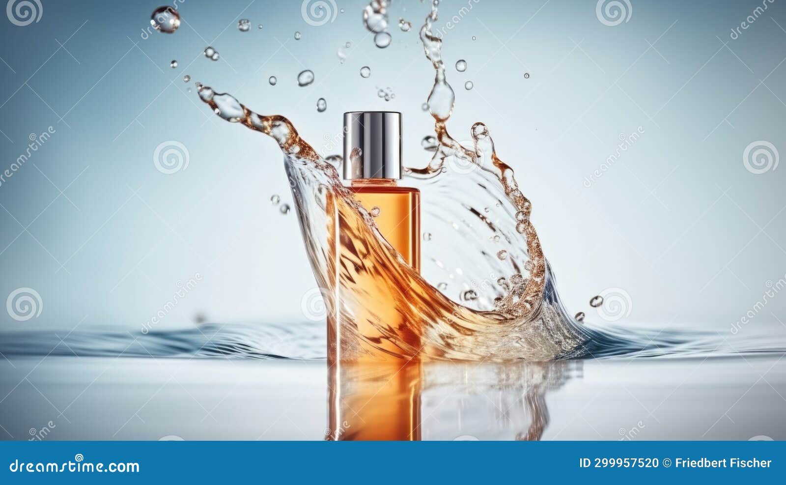 A Bottle of Perfume with a Splash of Water Stock Photo - Image of ...