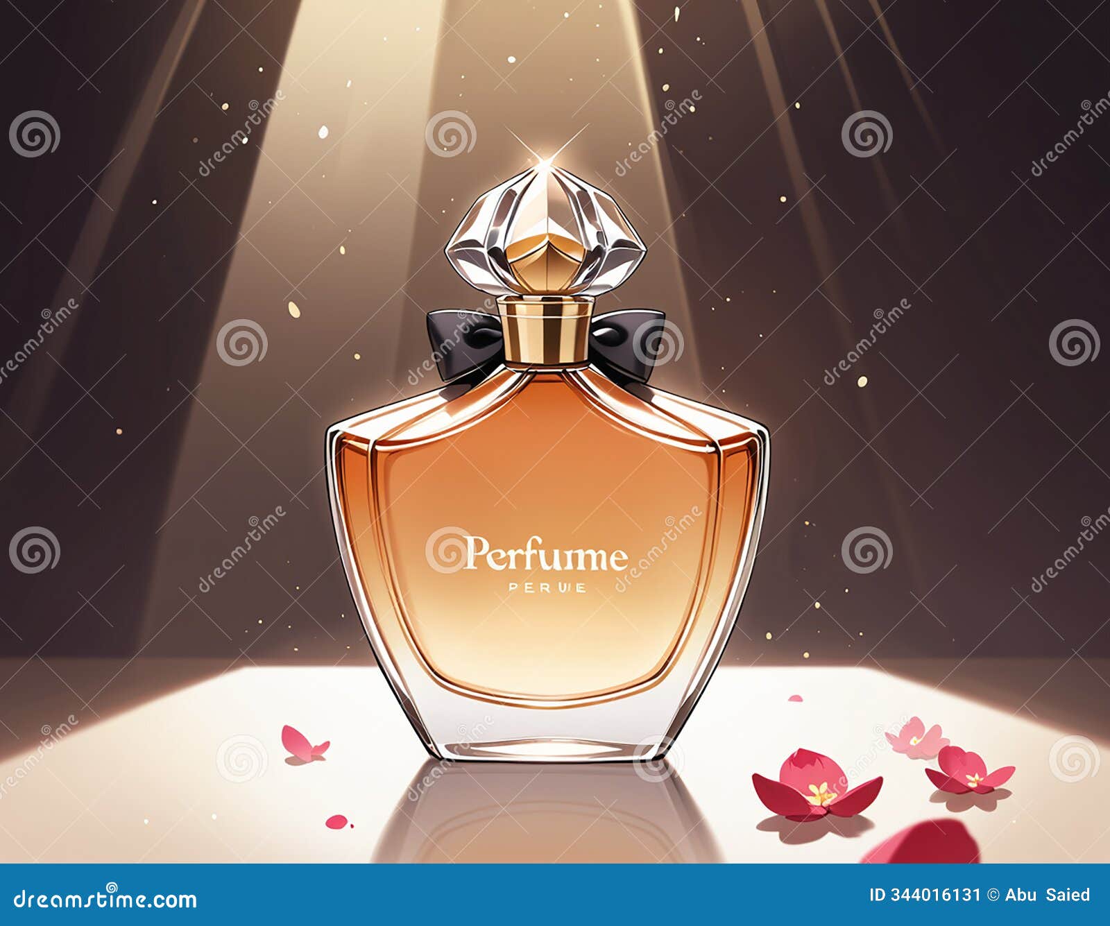 A Bottle of Perfume with the Word Perfume on it Stock Illustration ...