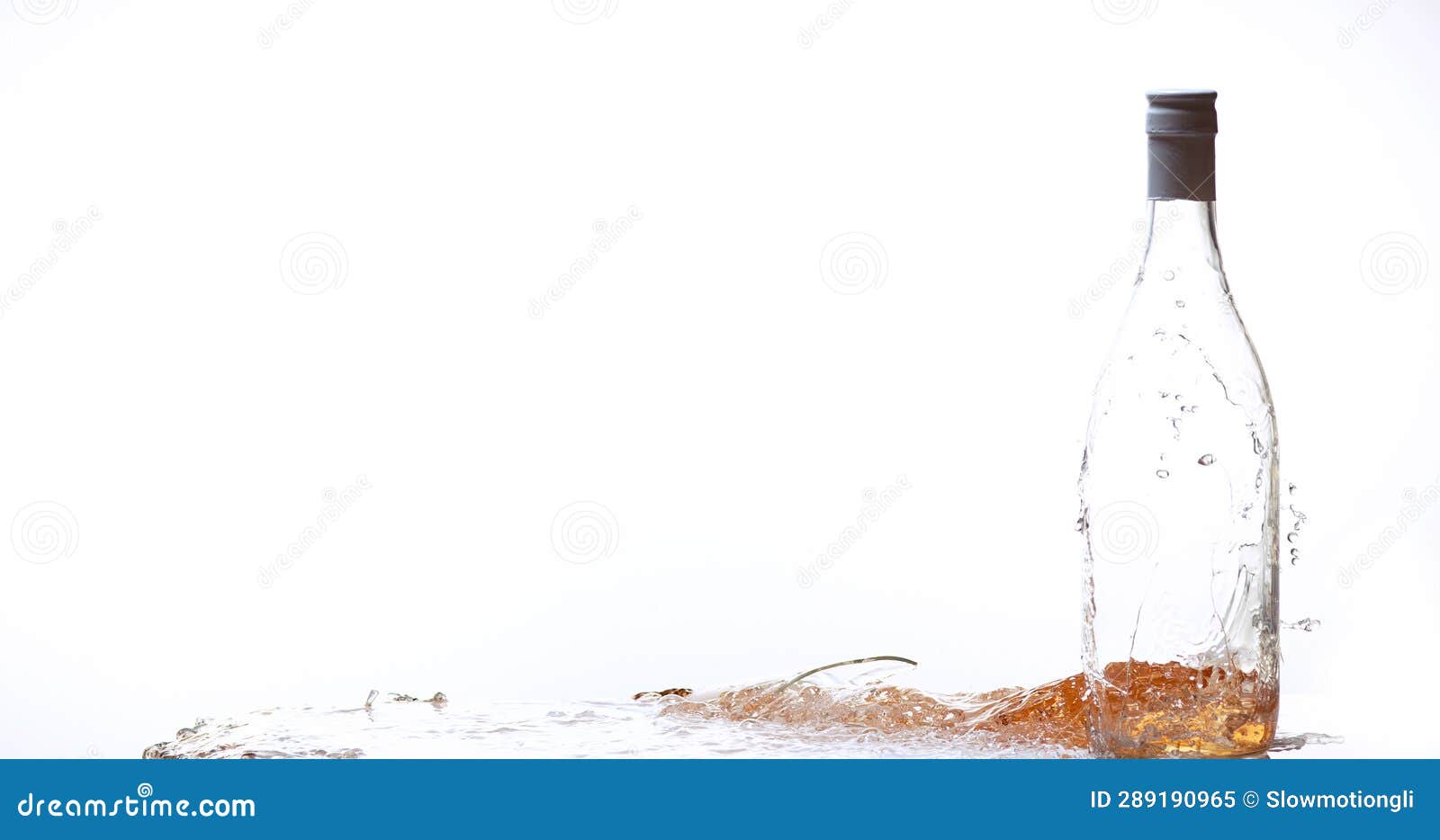Bottle of Pink Wine Breaking and Splashing Against White Background ...