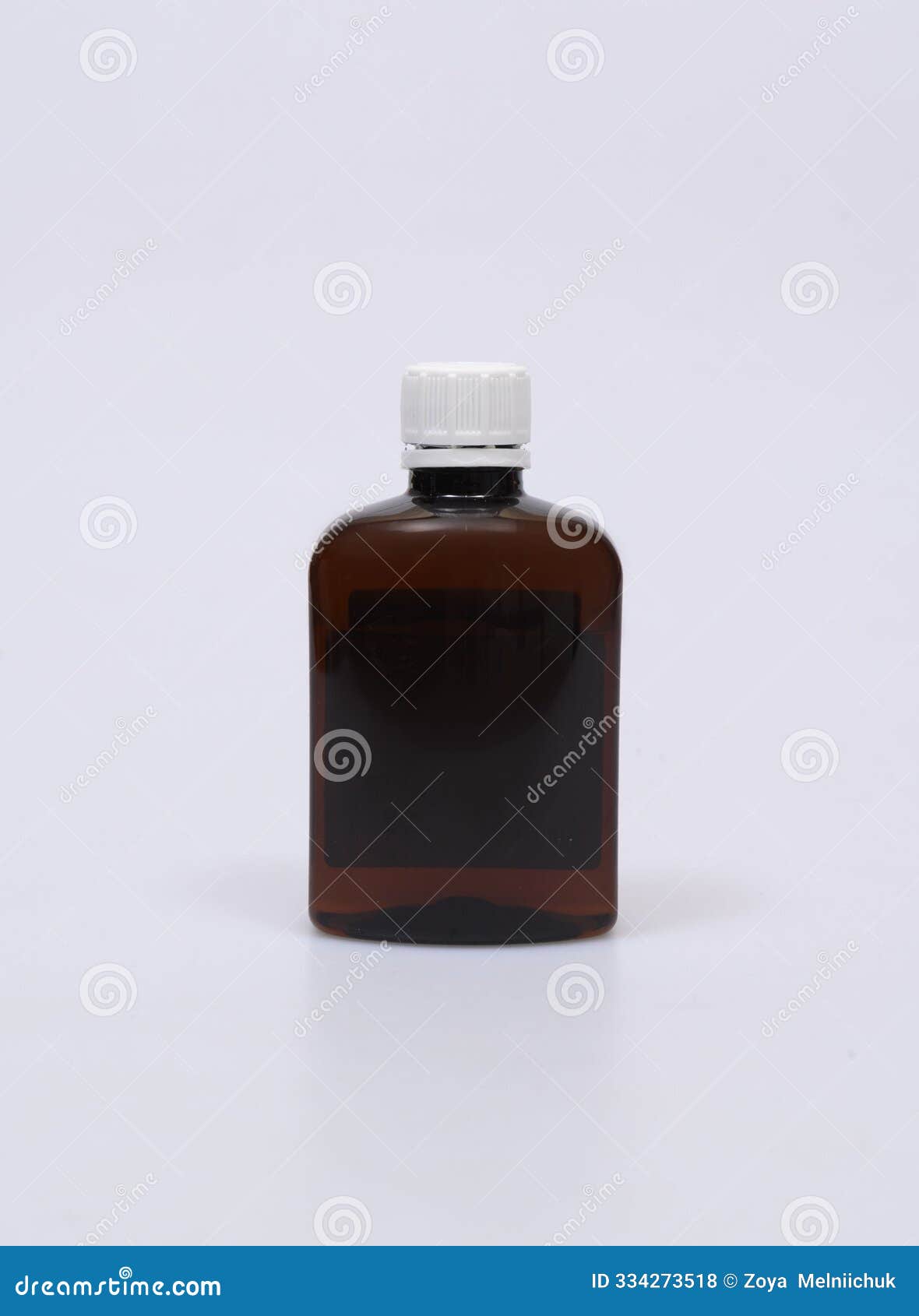 Bottle with Plastic Medical Bubble with Lid on White Background Stock ...