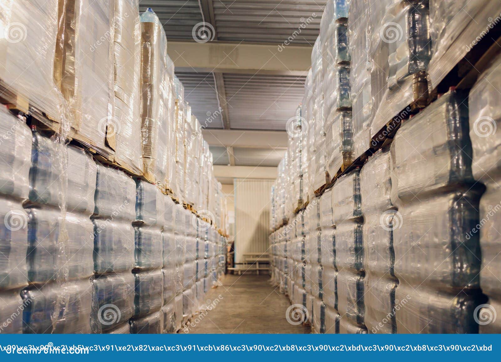 Bottle Plastic on Pallets are Storage in the Warehouse and Factory ...