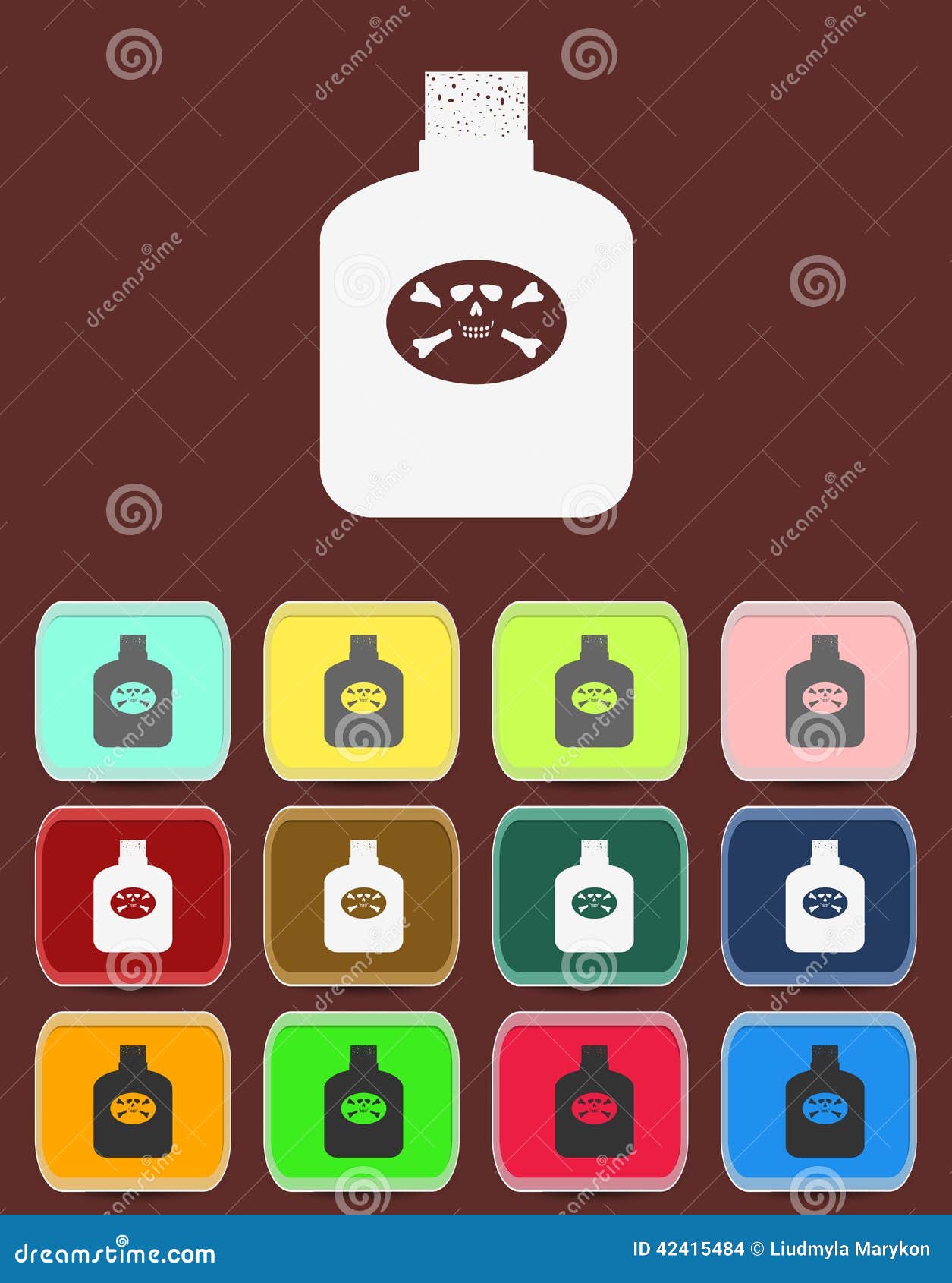 Bottle of Poison with Color Variations, Vector Stock Vector ...