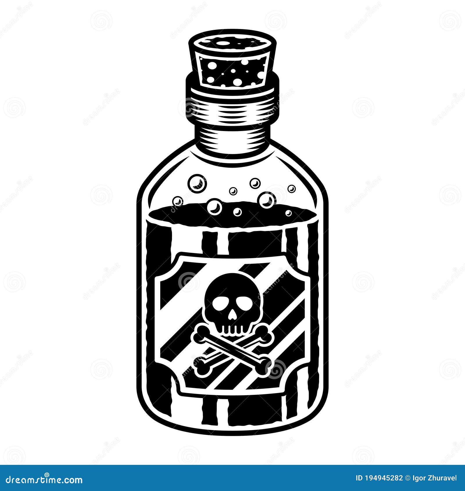 Bottle Poison Alcohol Skull For Concept Design. Dangerous Container ...