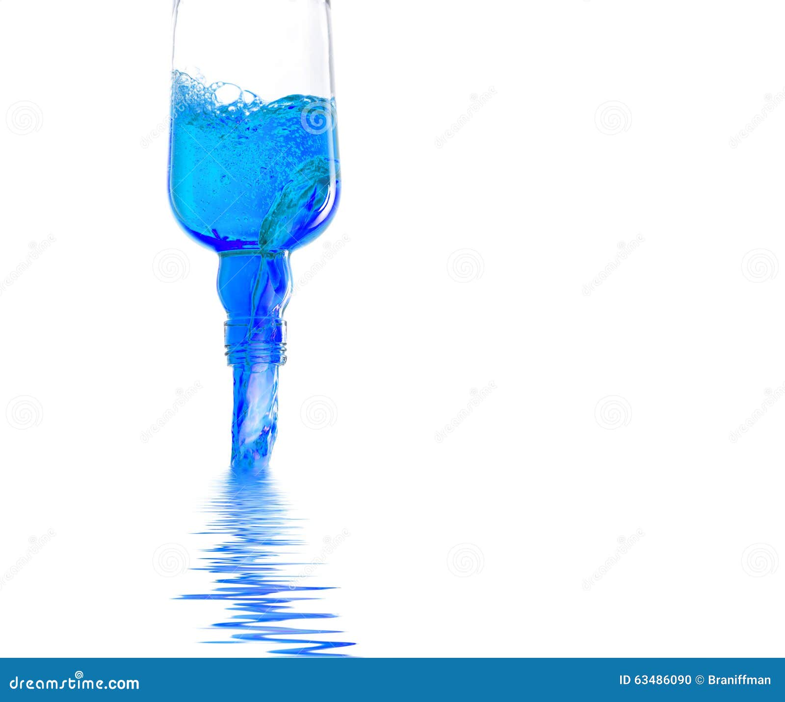 Bottle pouring blue liquid stock photo. Image of mouthwash - 63486090