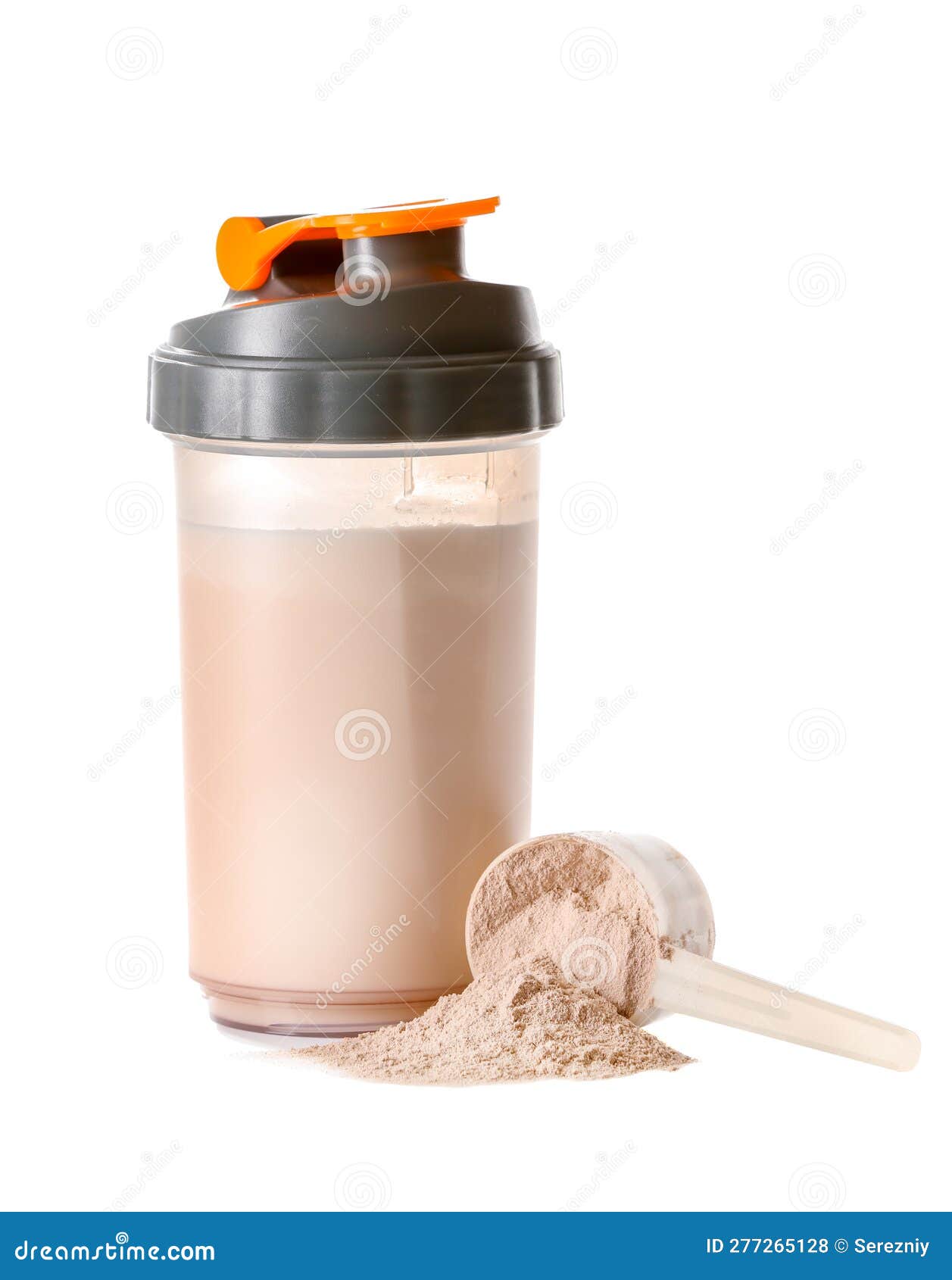 Bottle of Protein Shake on White Background Stock Photo - Image of ...