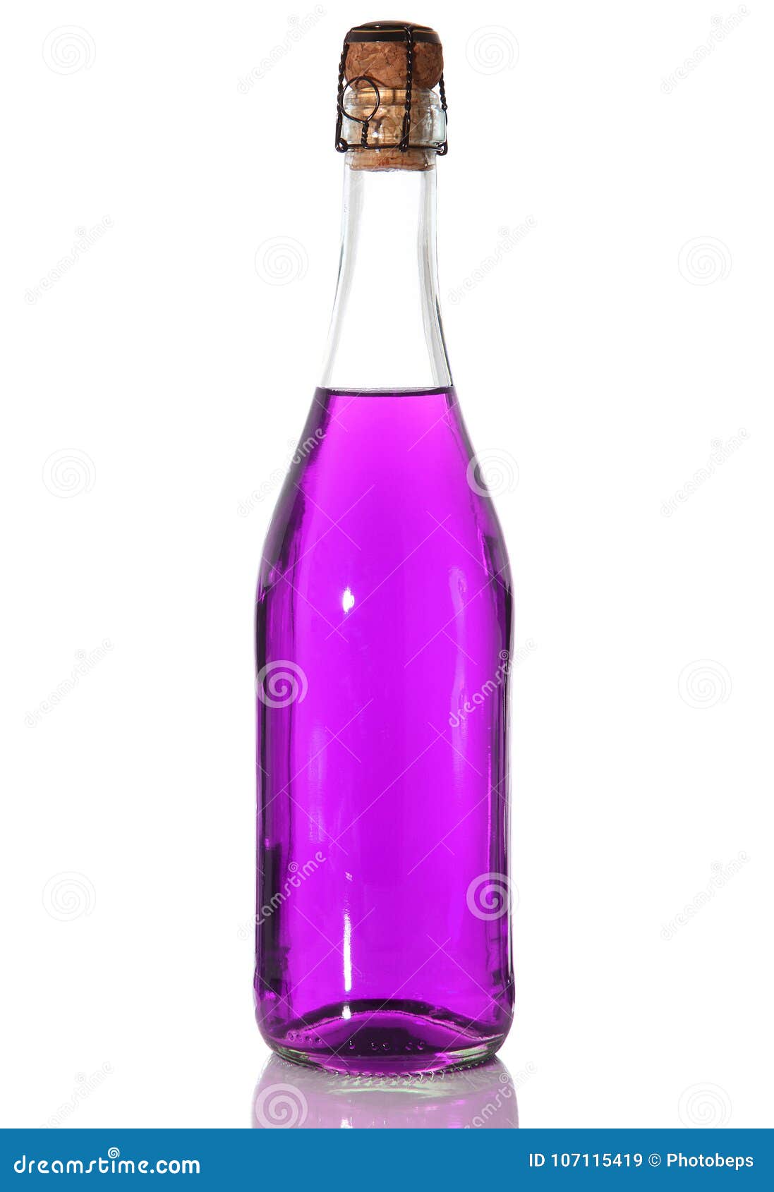 Bottle with Purple Liquid in White Background Stock Image - Image of ...