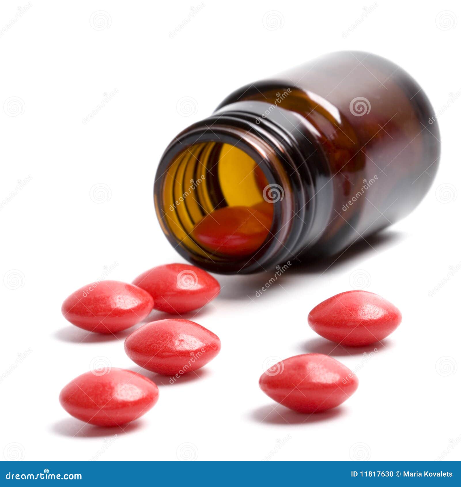 Bottle with red pills stock photo. Image of healthcare - 11817630