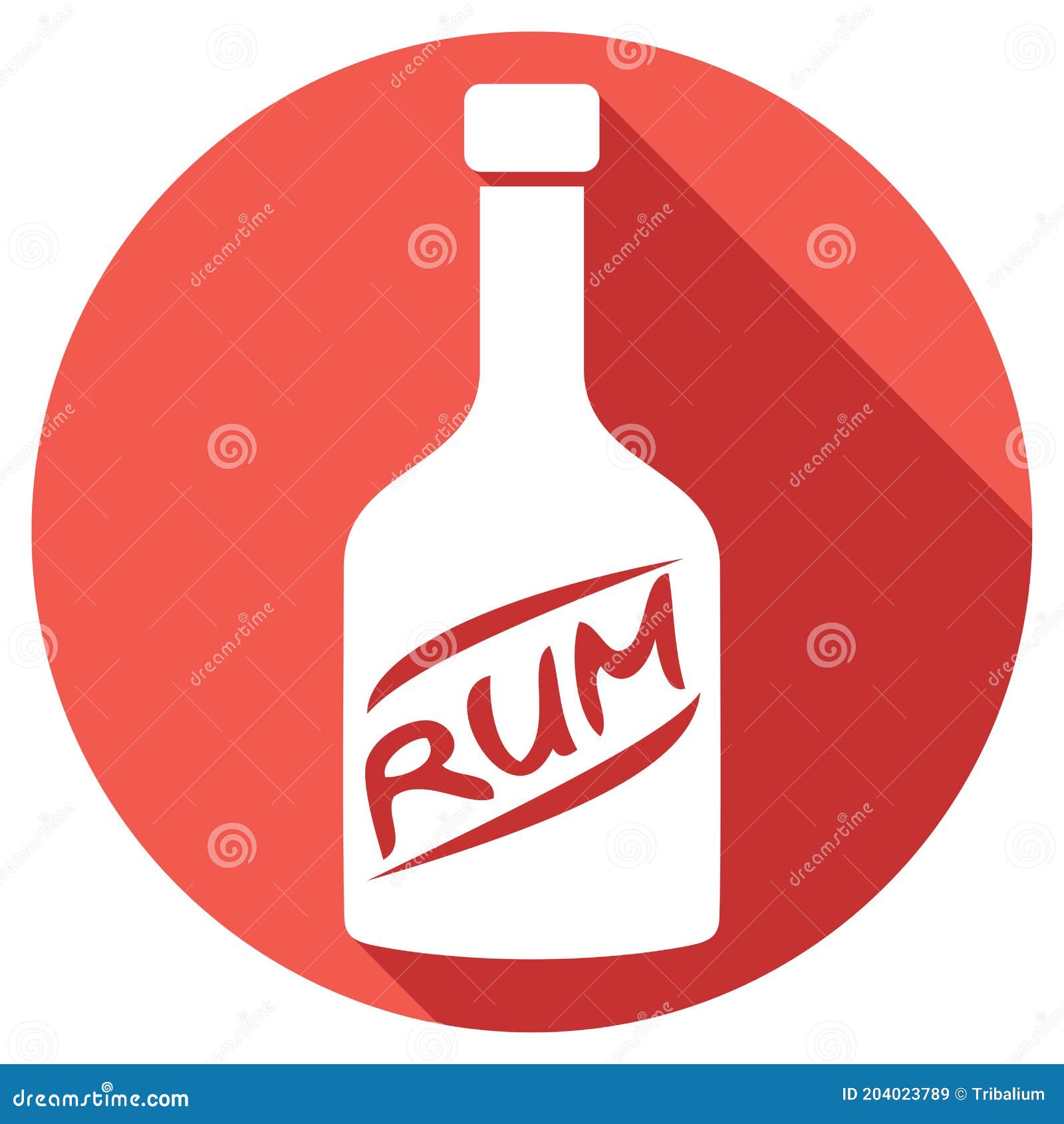 Bottle of Rum Flat Icon Vector Illustration Stock Vector - Illustration of shot, pirate: 204023789