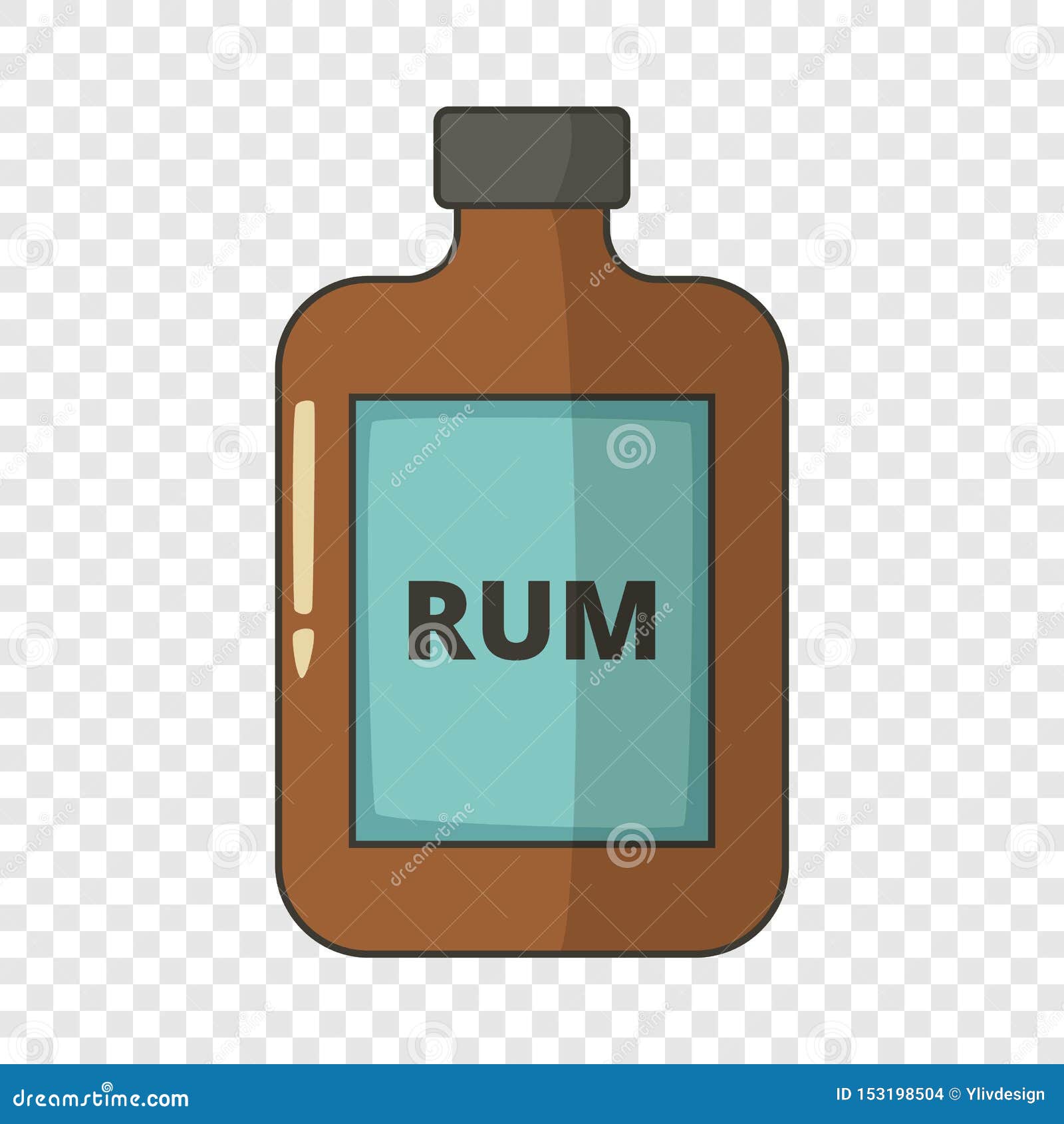 Bottle of Rum Icon, Cartoon Style Stock Vector - Illustration of brandy ...