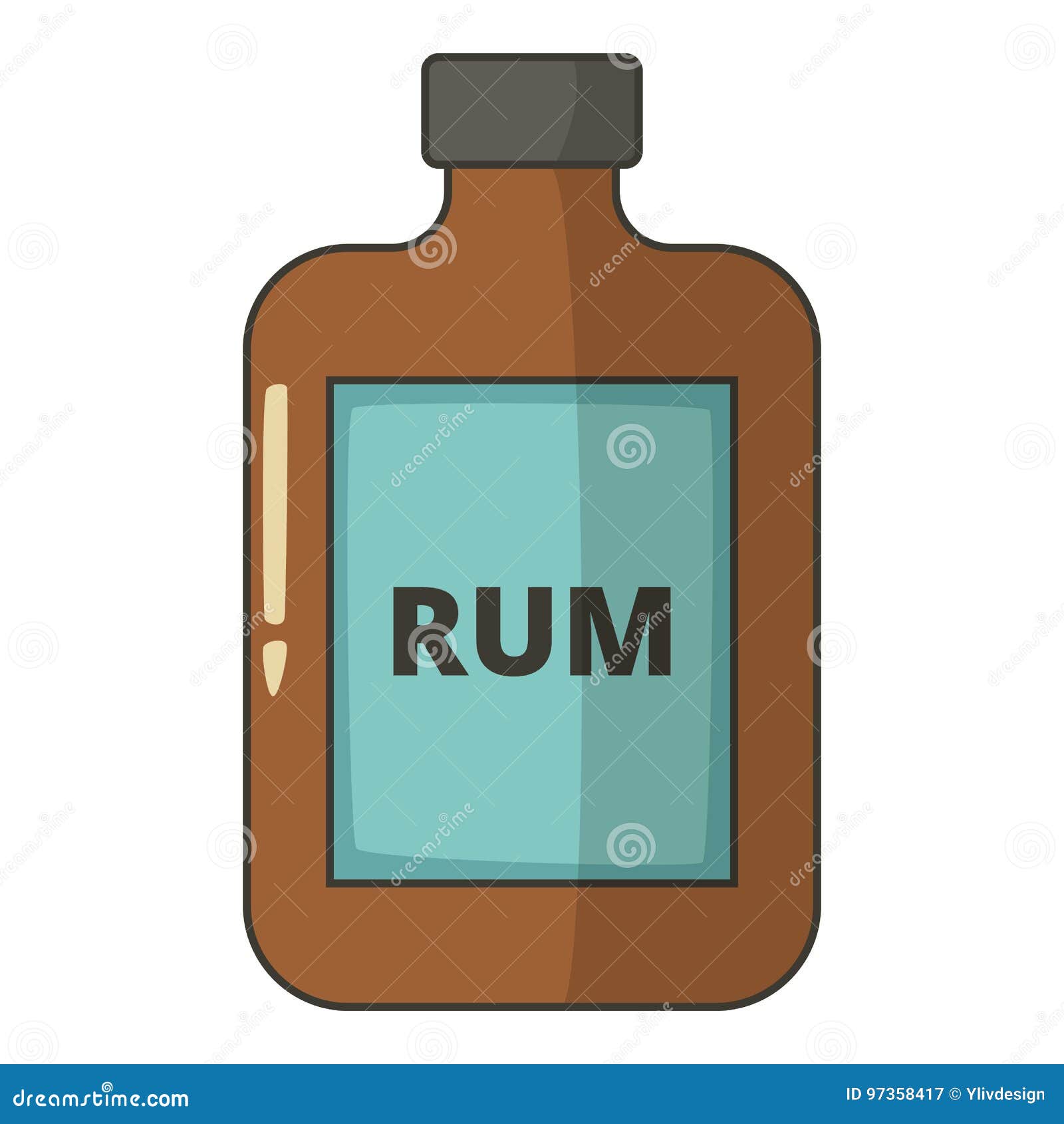Bottle of Rum Icon, Cartoon Style Stock Vector - Illustration of ...