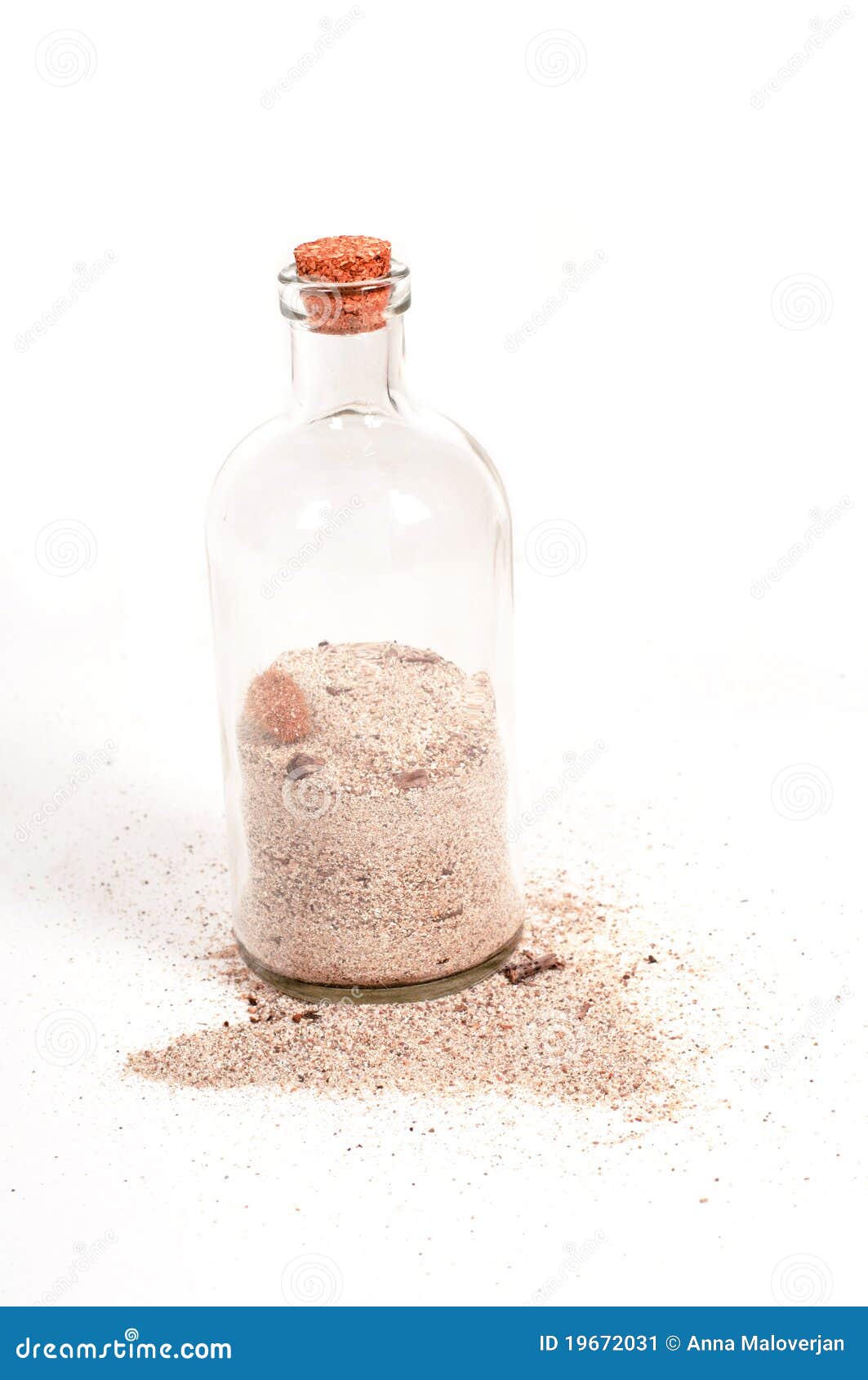 Bottle with sand stock image. Image of isolated, holiday - 19672031
