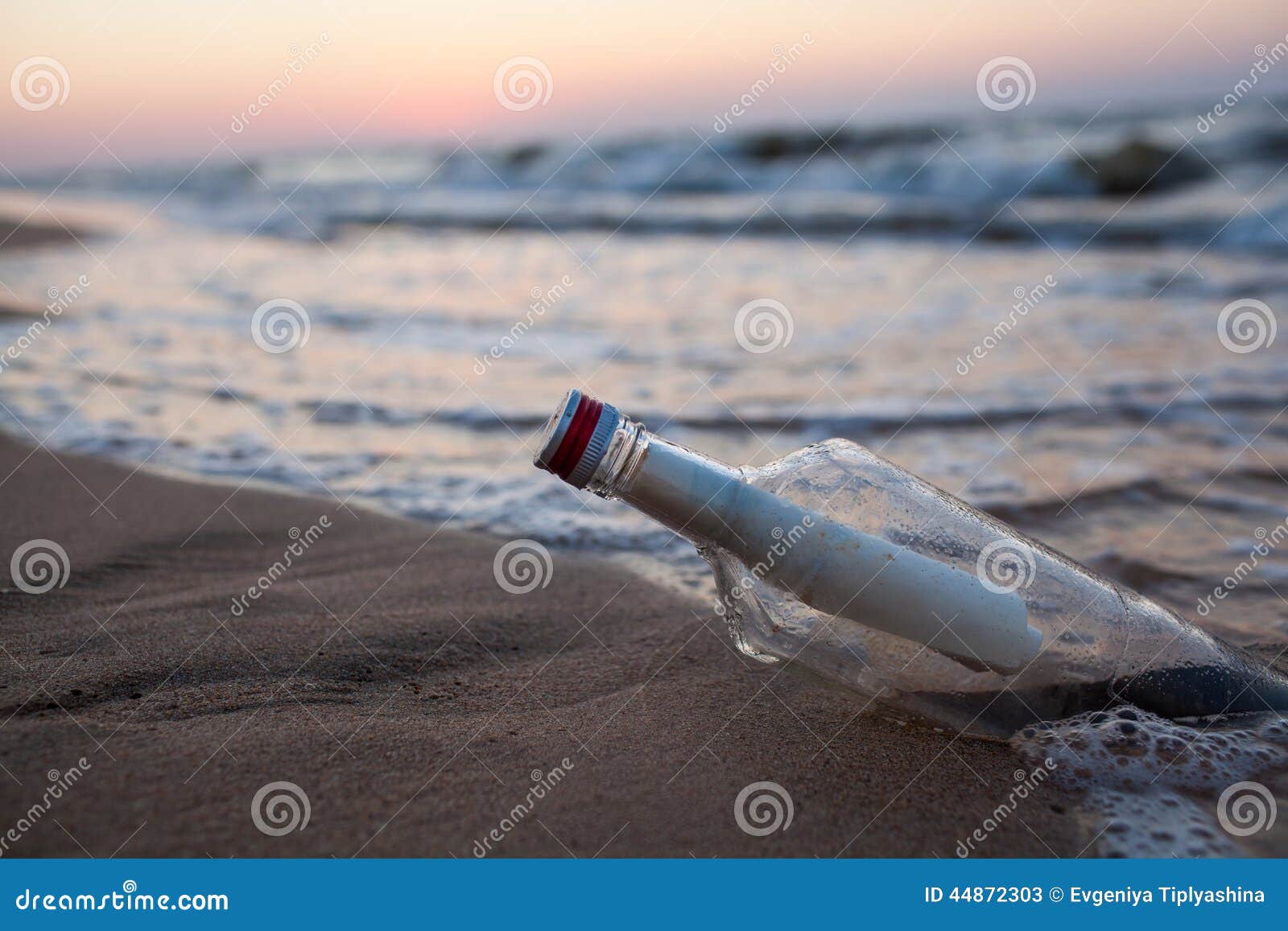 Bottle in the sea stock image. Image of horizon, summer - 44872303