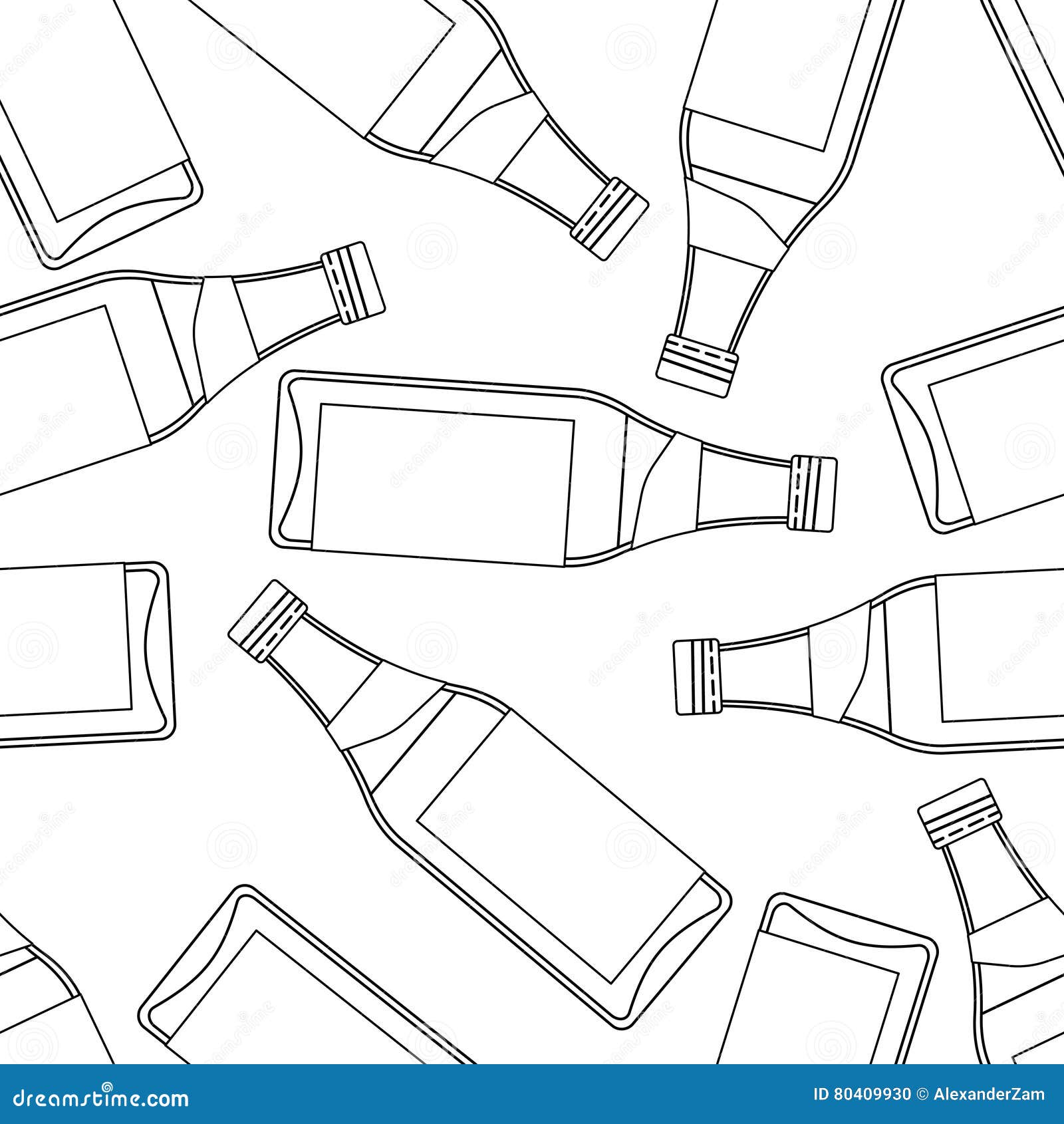 Bottle seamless pattern stock vector. Illustration of booze - 80409930