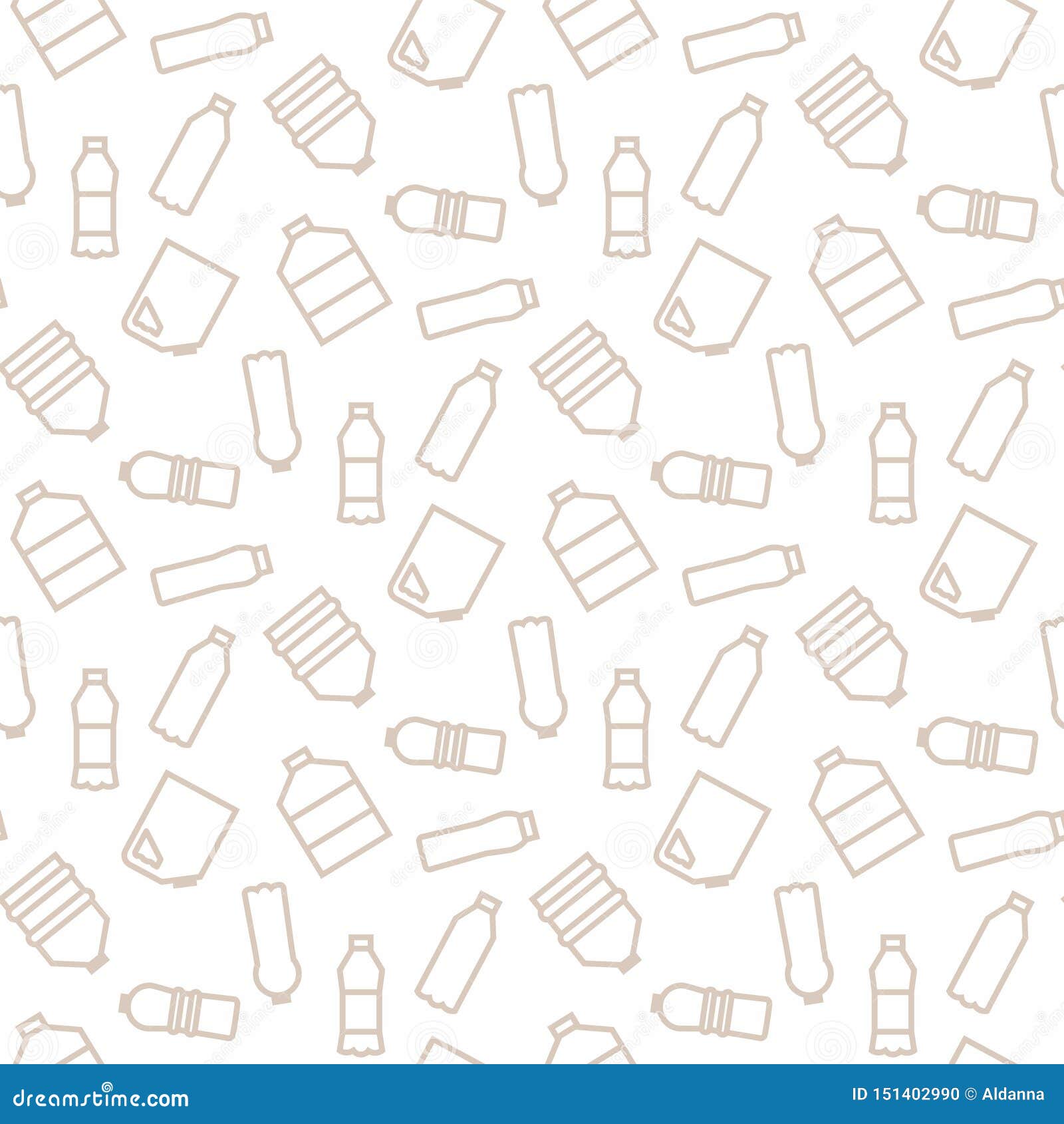 Bottle seamless pattern stock illustration. Illustration of delivery ...