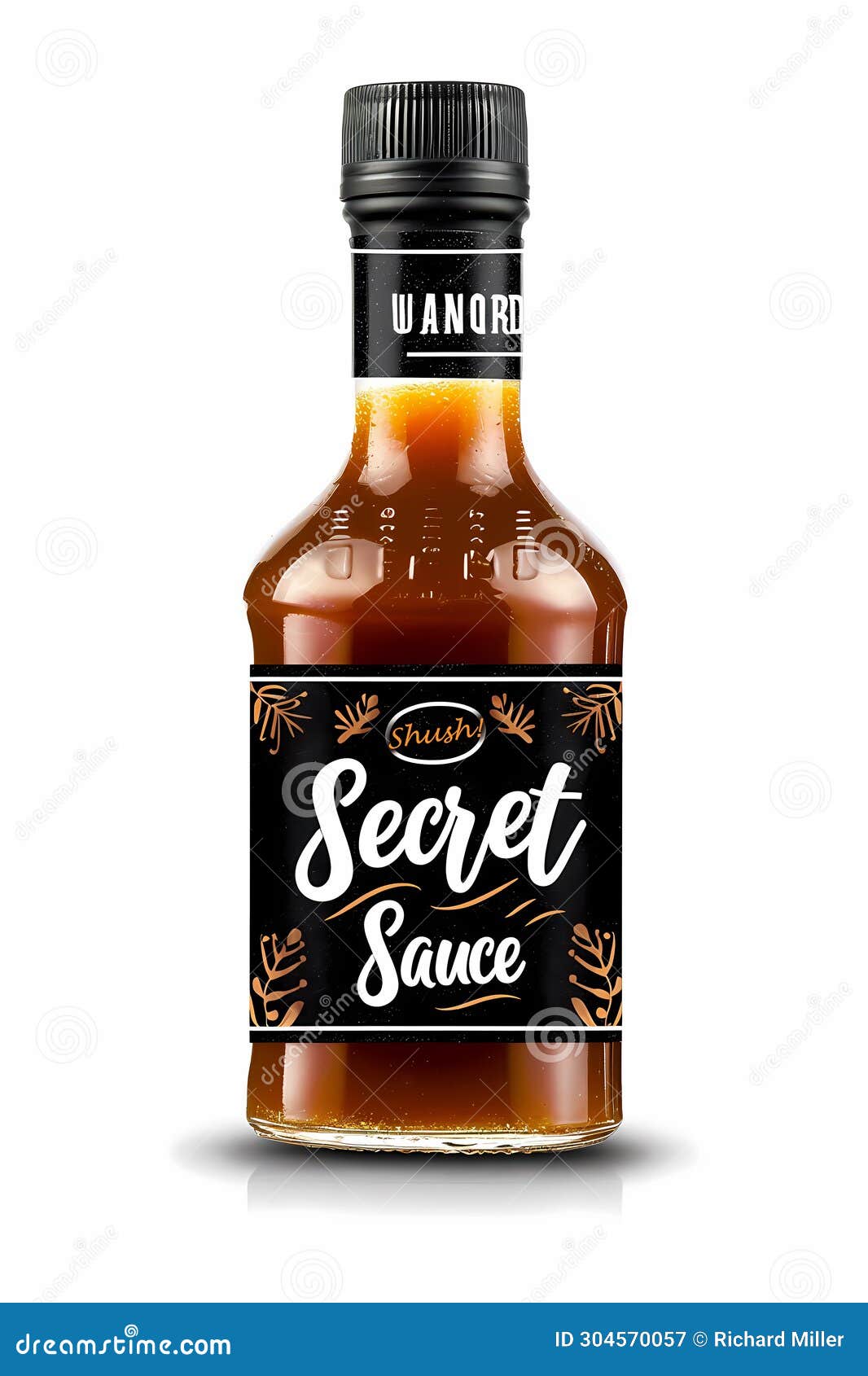 Bottle of Secret Sauce Graphic on White Background Stock Illustration ...