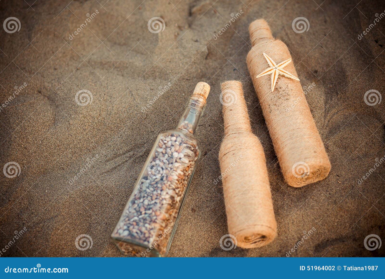 Bottle with Shells on the Sand Stock Photo - Image of concept, sandy ...