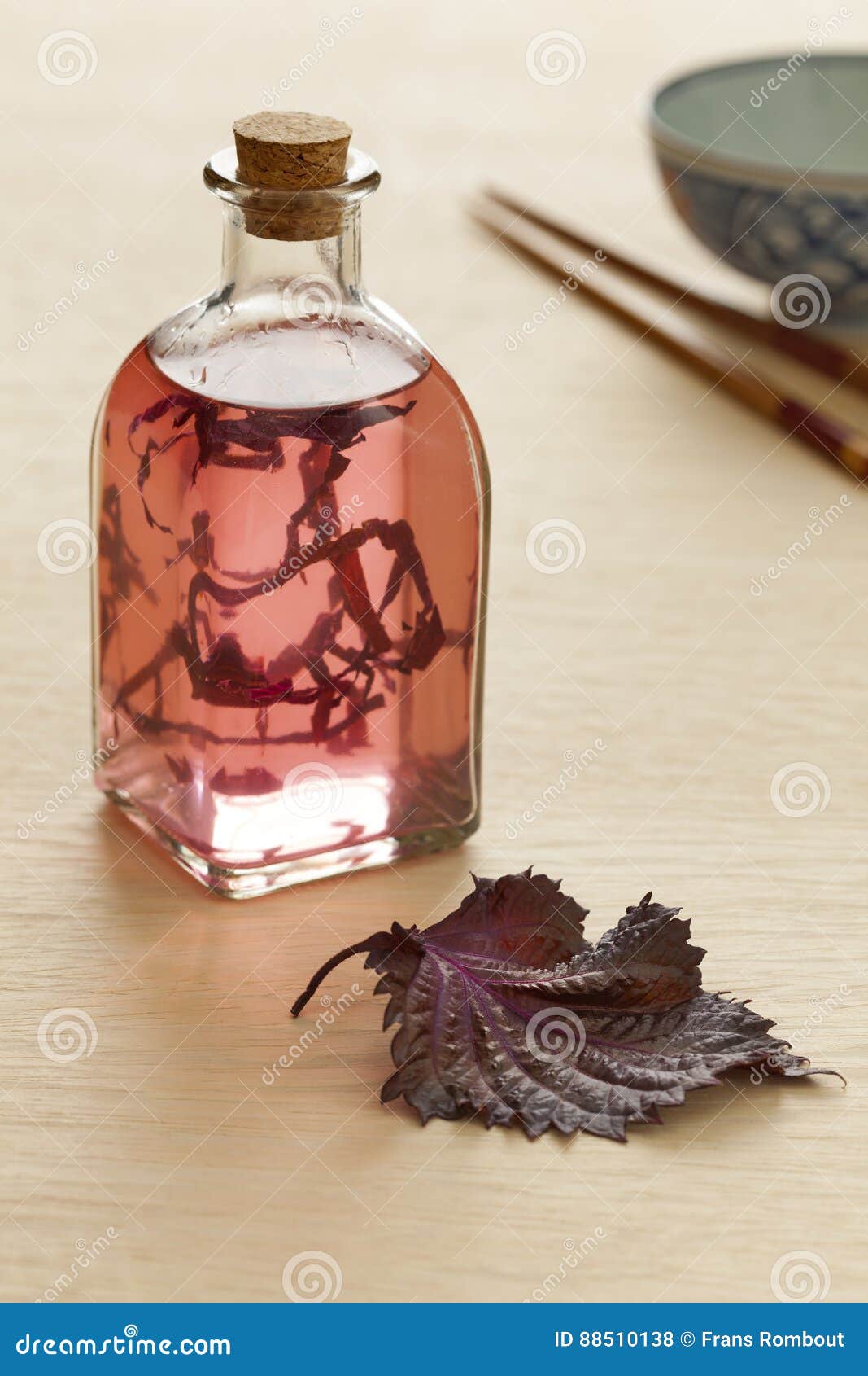 Bottle Shiso Vinegar with Fresh Red Shiso Leaf Stock Photo - Image of ...