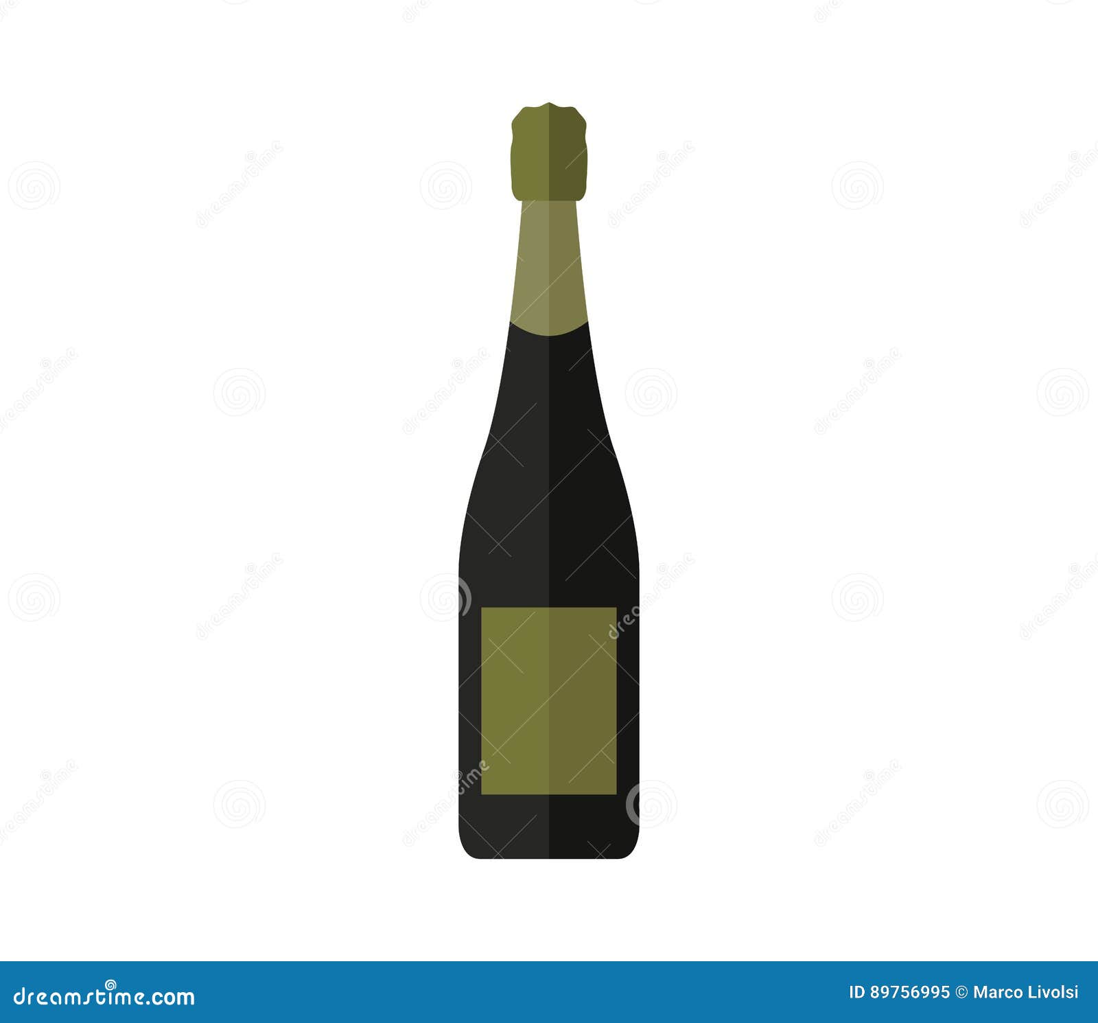 Bottle of Sparkling Wine Icon Illustrated Stock Illustration ...