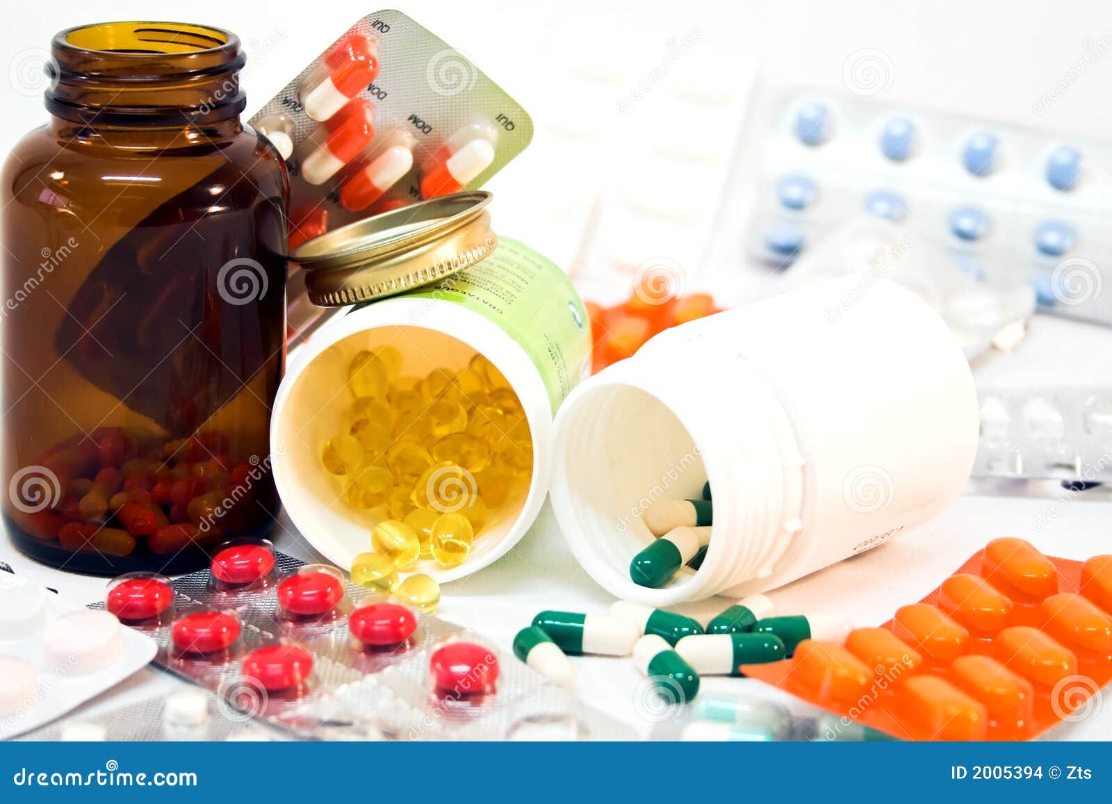 Bottle with spilled pills stock photo. Image of medicate - 2005394