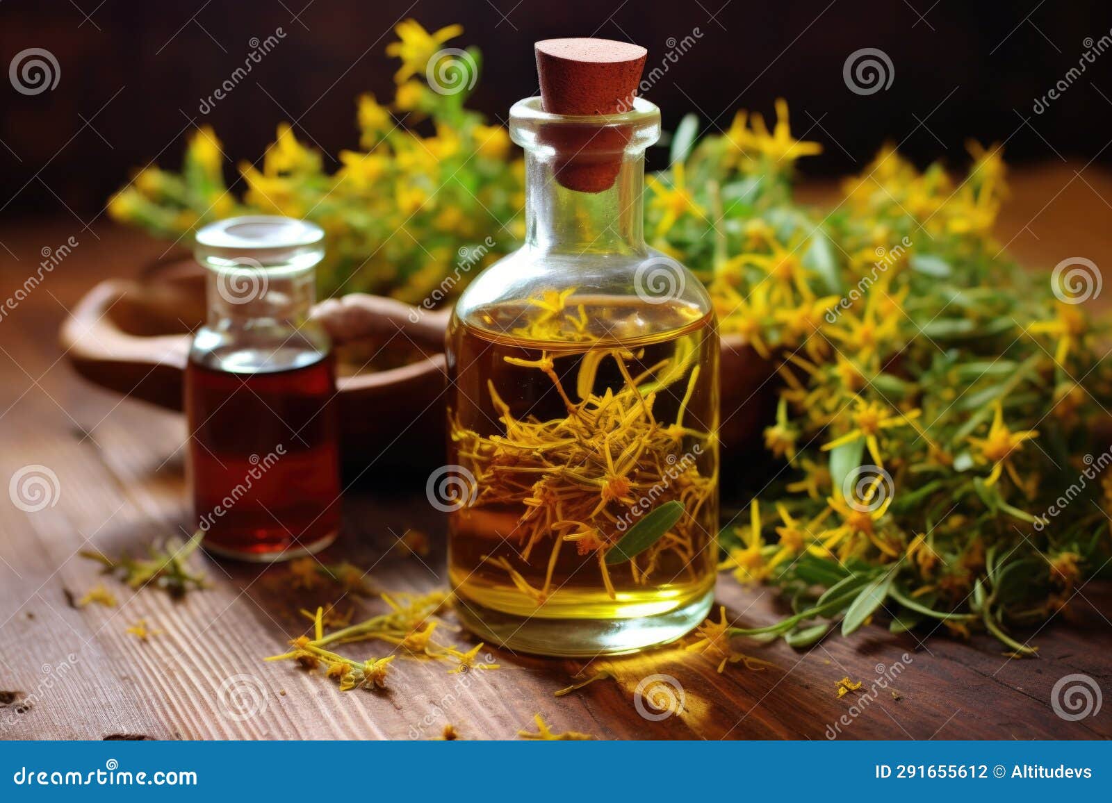 Bottle of St Johns Wort Tincture on Wood Stock Photo - Image of ...