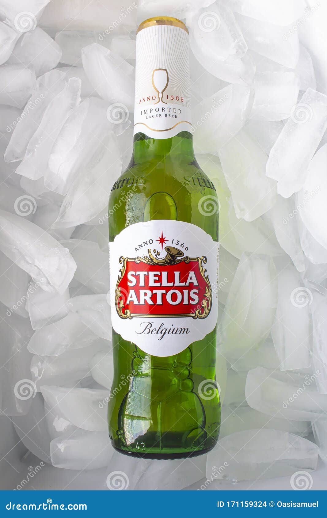 A Bottle of Stella Artois Beer Bottle on Ice Editorial Stock Image ...