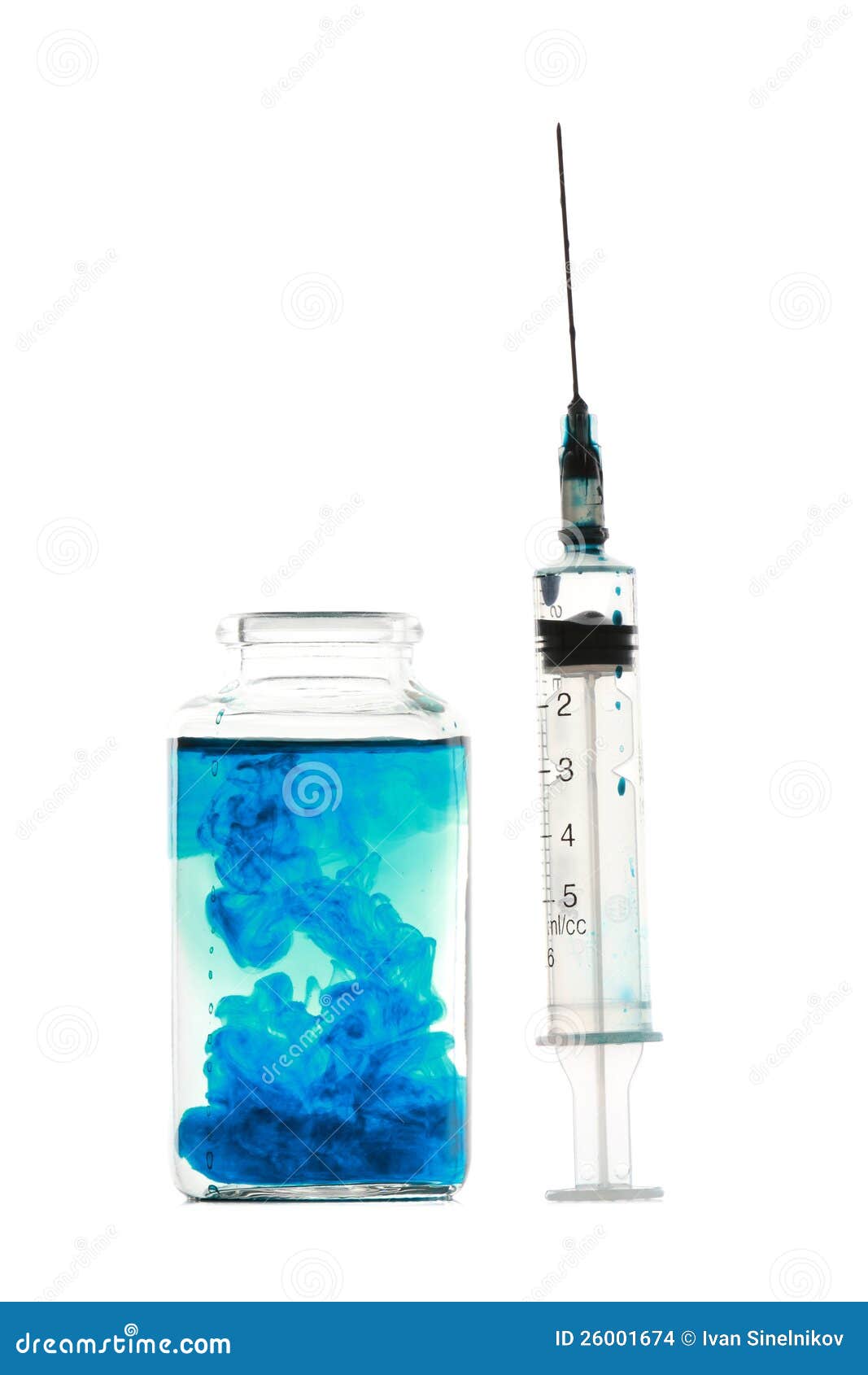 Bottle with syringe stock photo. Image of reagents, blue - 26001674